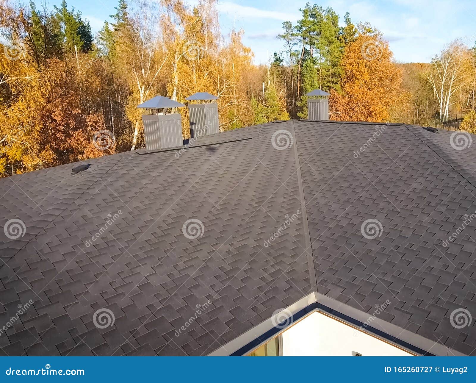 Bituminous Tile for a Roof. House with a Roof from a Bituminous Stock ...