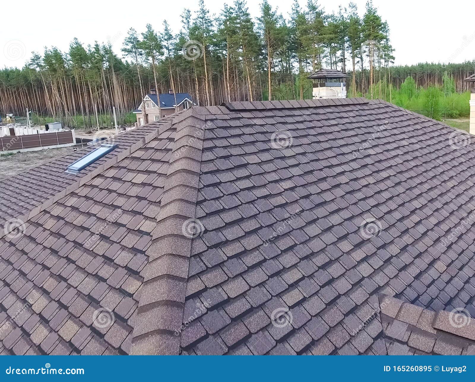 Bituminous Tile for a Roof. House with a Roof from a Bituminous Stock ...