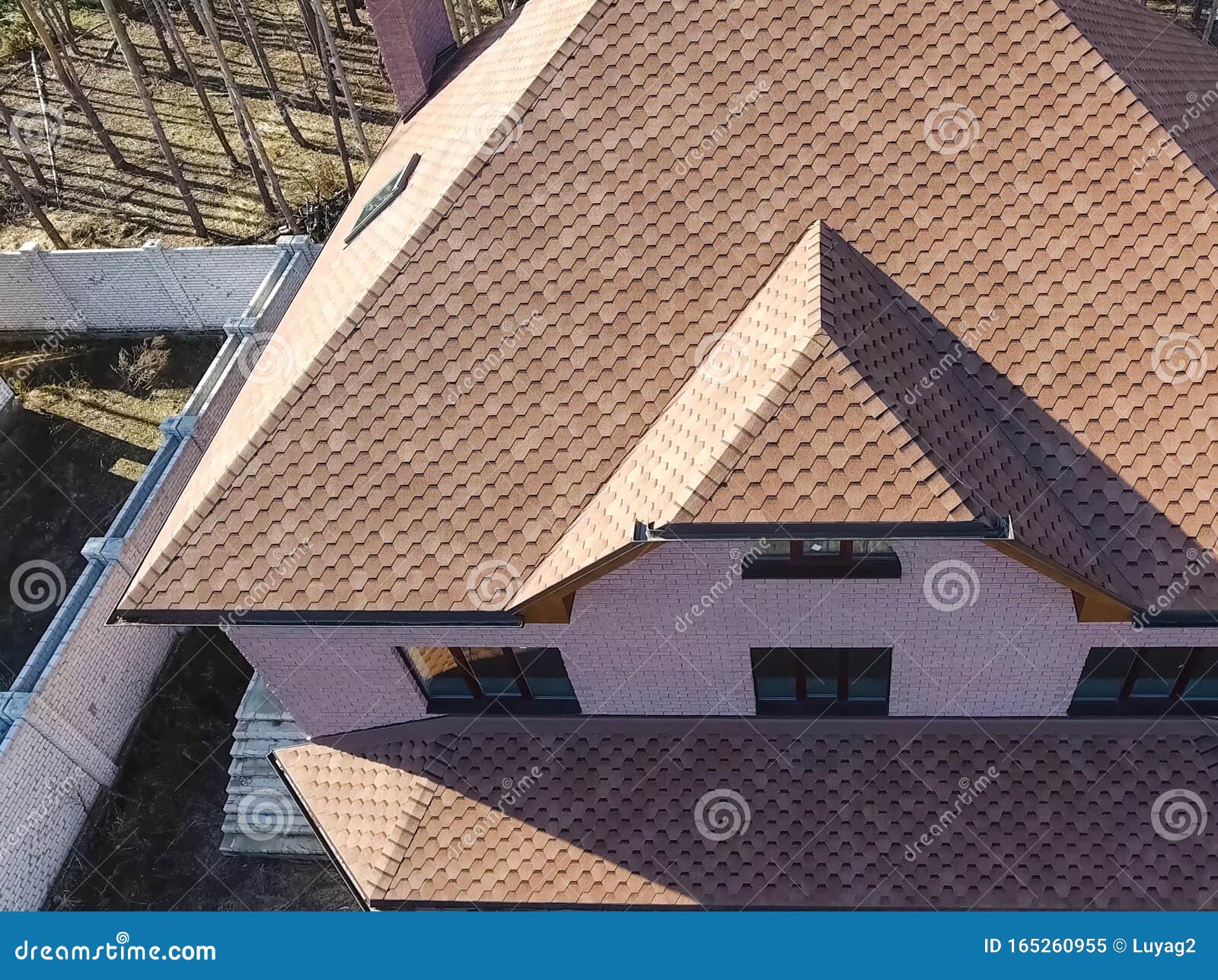 Bituminous Tile for a Roof. House with a Roof from a Bituminous Stock ...