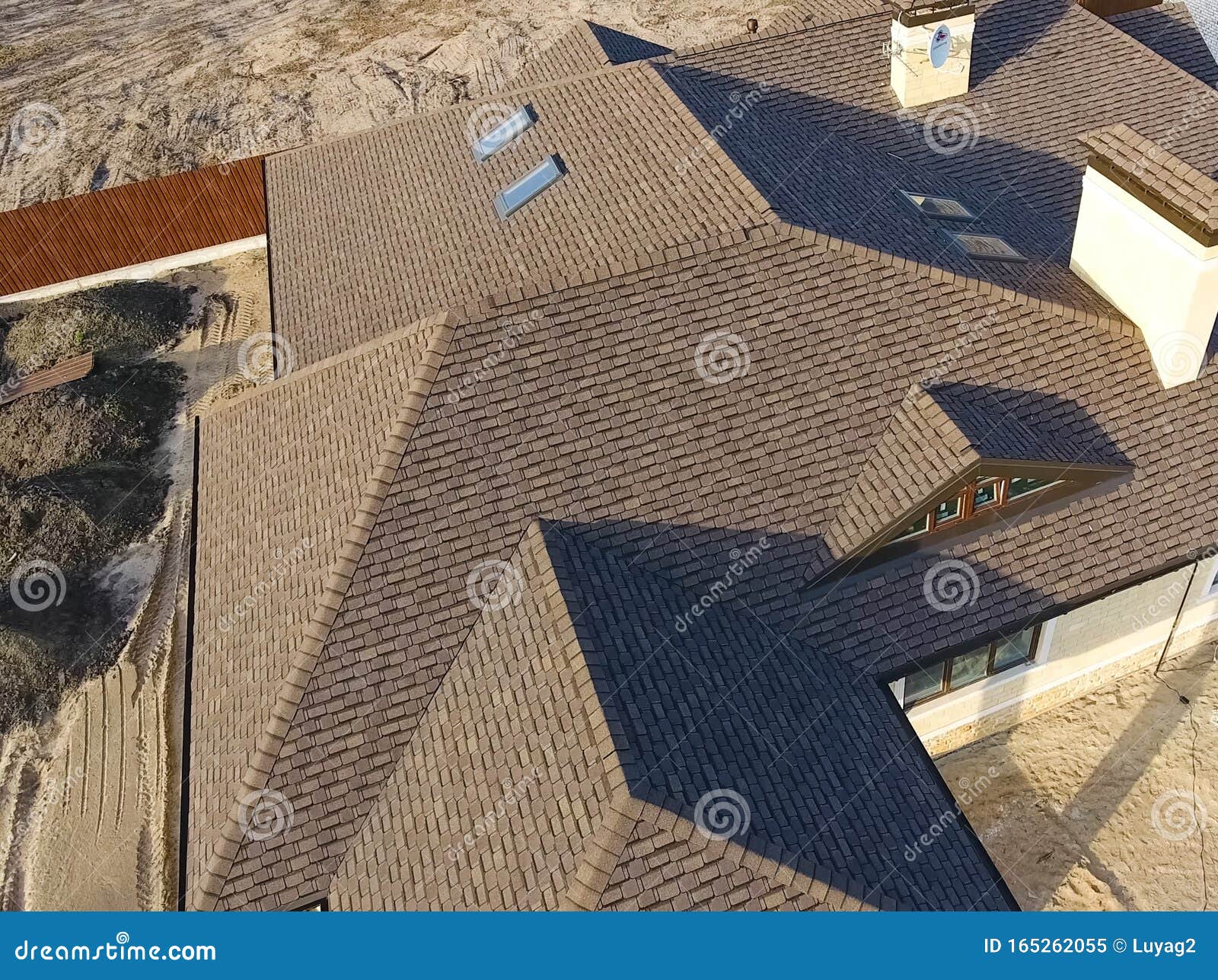 Bituminous Tile for a Roof. House with a Roof from a Bituminous Stock ...