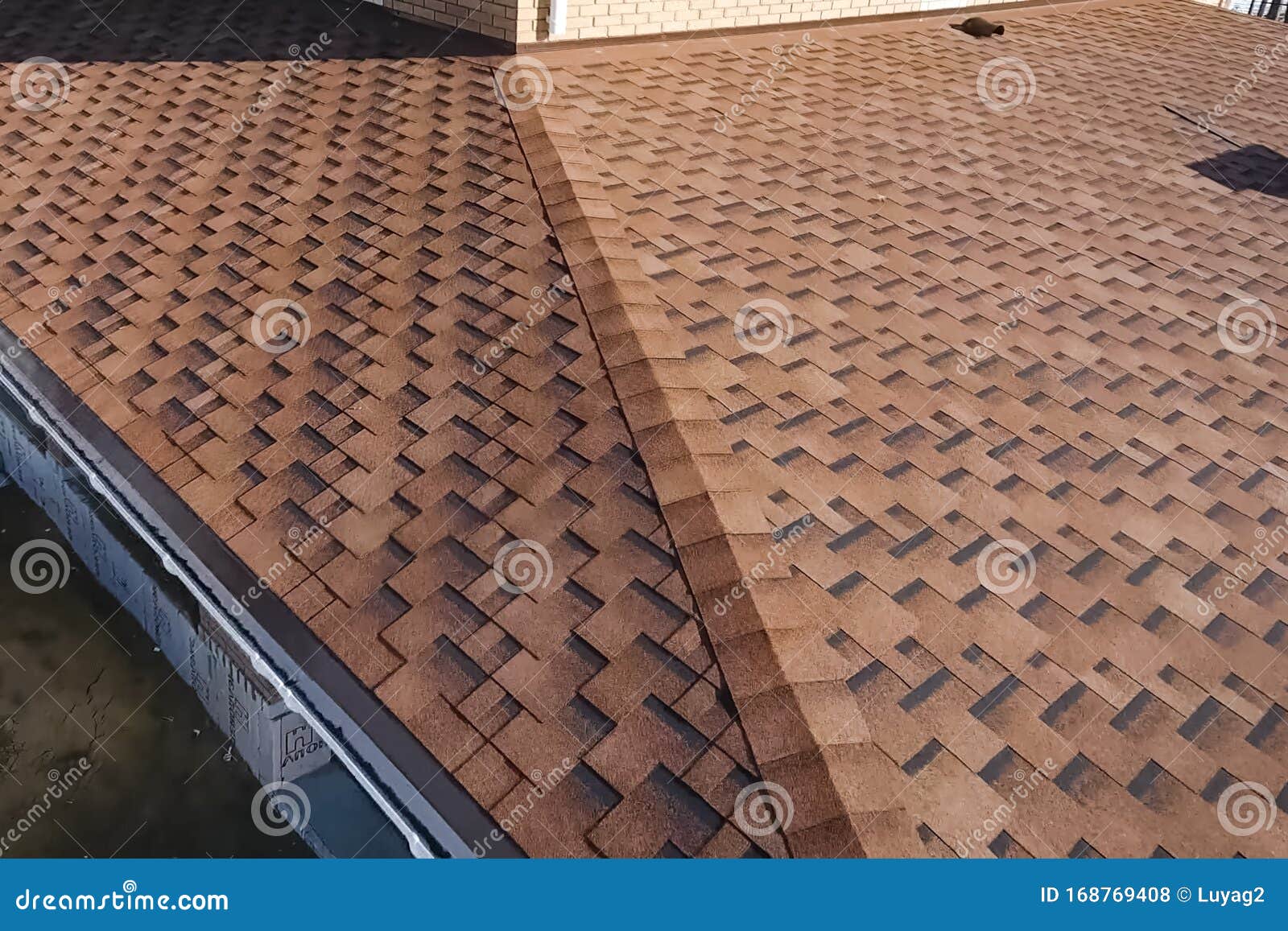 Bituminous Tile for a Roof. House with a Roof from a Bituminous Stock ...