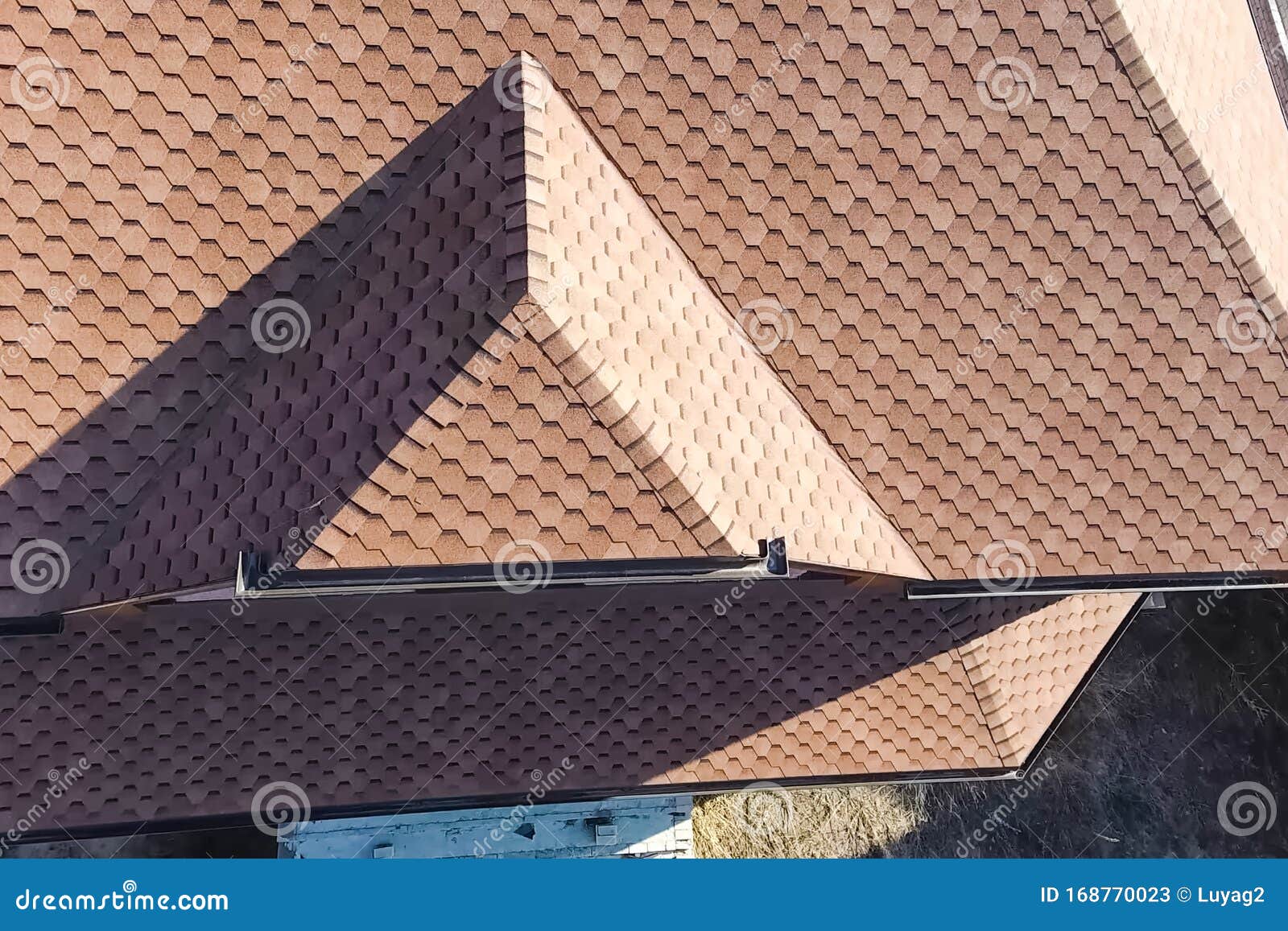 Bituminous Tile for a Roof. House with a Roof from a Bituminous Stock ...