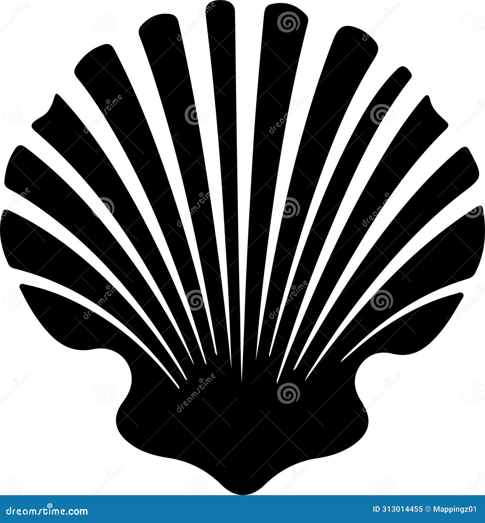 Bivalve Black Silhouette Generative Ai Cartoon Vector | CartoonDealer ...
