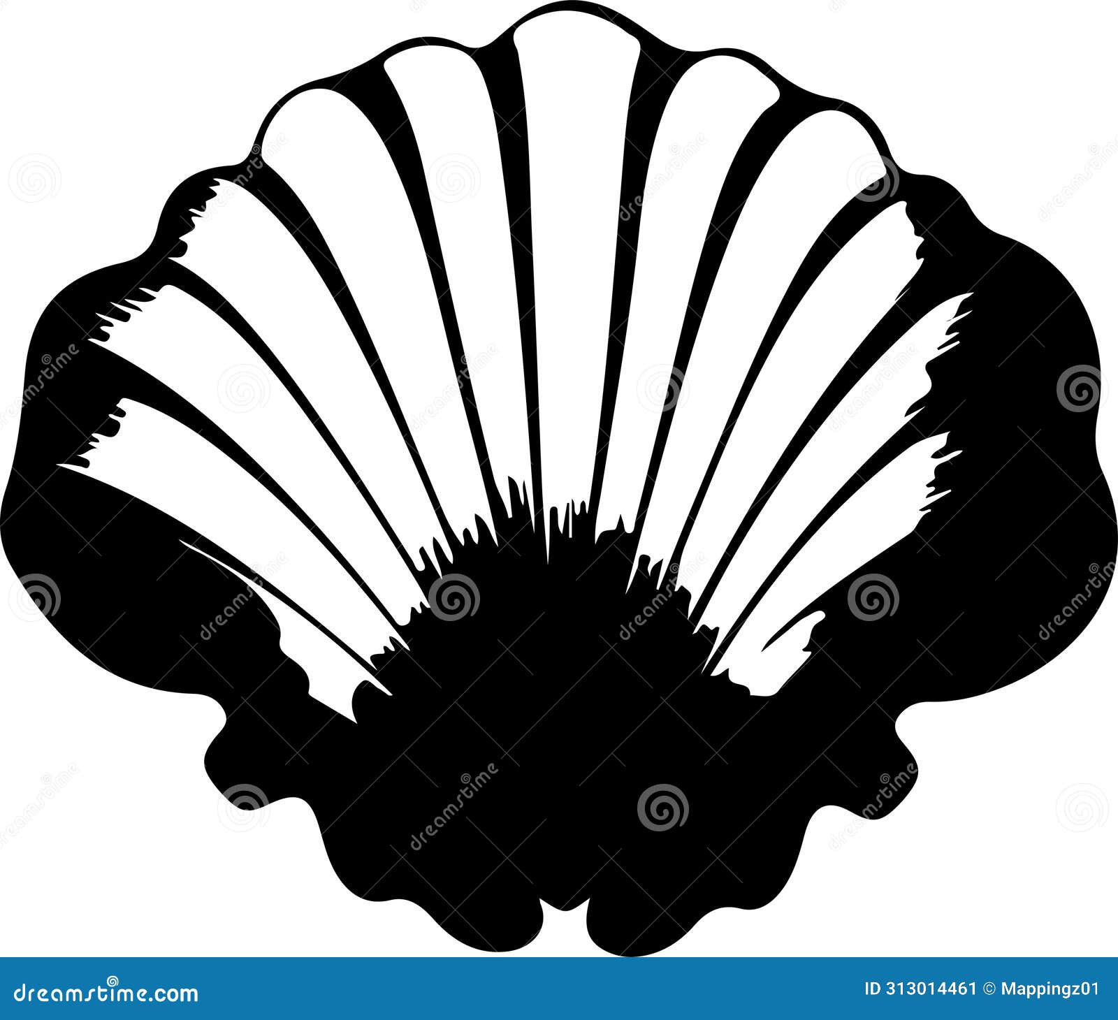 Bivalve Black Silhouette Generative Ai Cartoon Vector | CartoonDealer ...