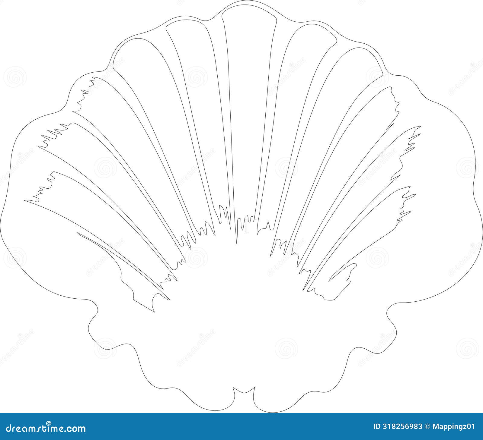 Bivalve Outline Silhouette Generative Ai Cartoon Vector | CartoonDealer ...