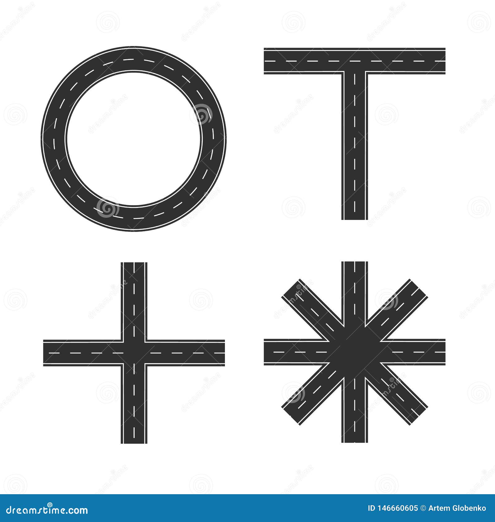 Bivi Differenti Tipi Di Strade Trasversali Illustrazione Vettoriale ...