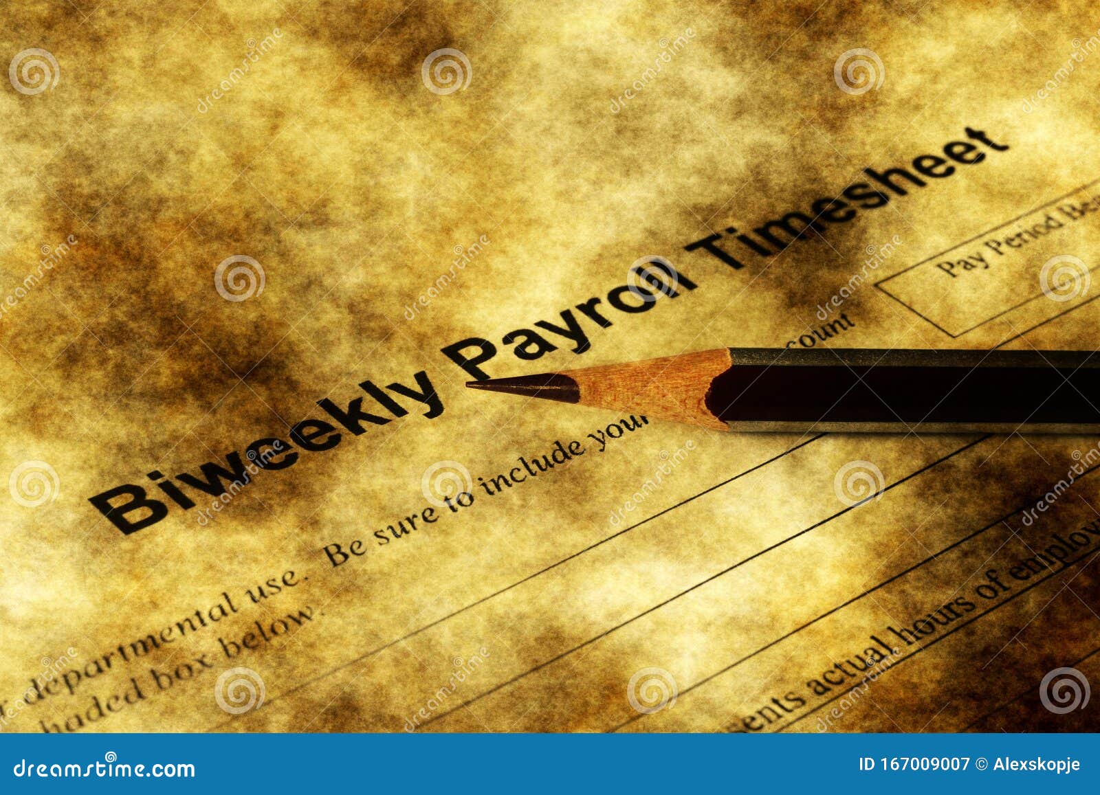 Biweekly Payroll Timesheet Grunge Concept Stock Image - Image of ...