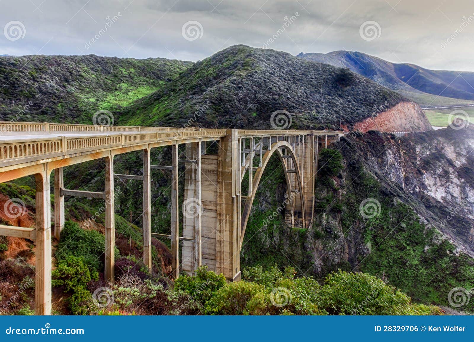 Bixby Bridge stock photo. Image of openspandrel, beach - 28329706