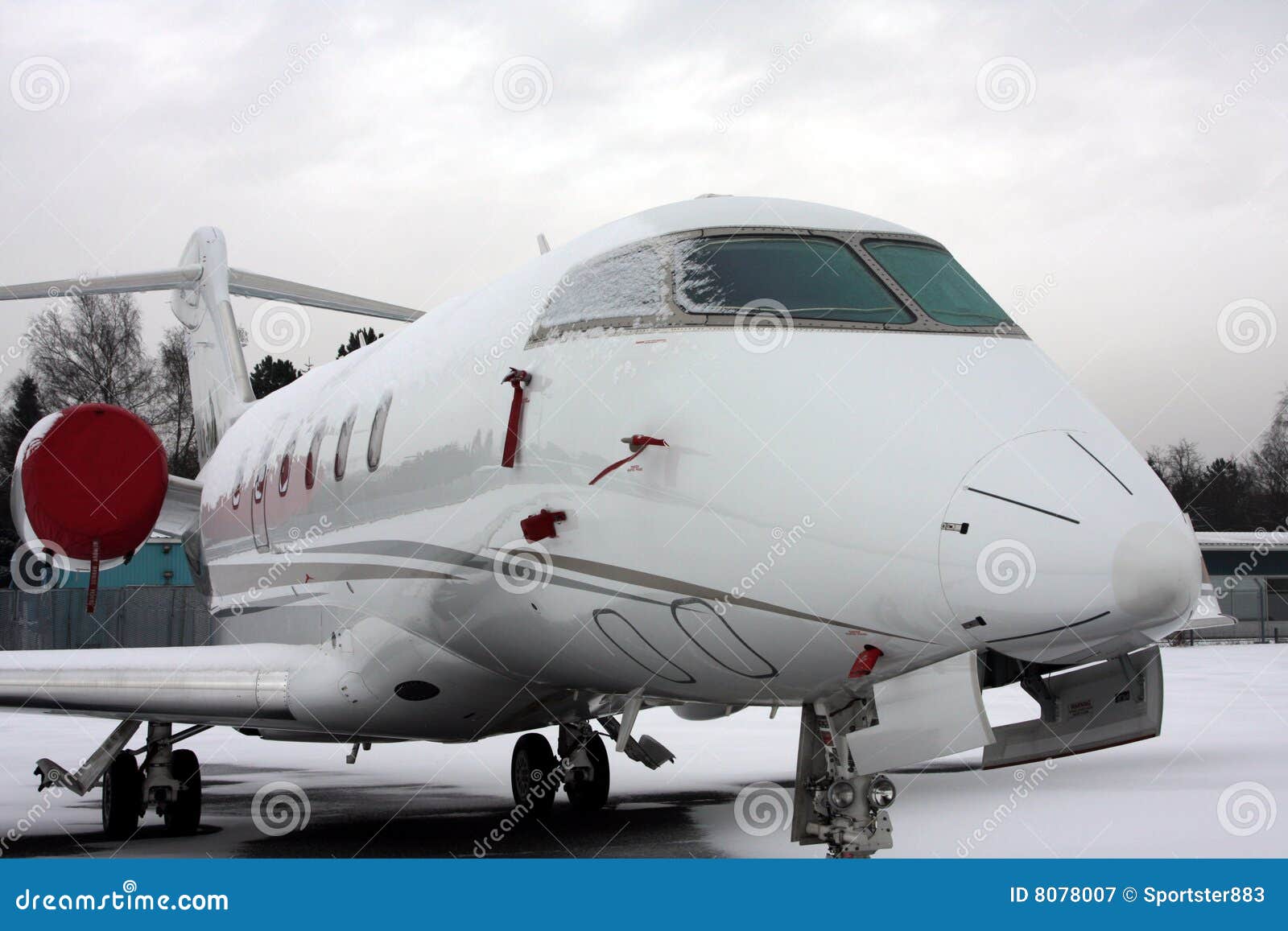 Biz-jet in snow stock image. Image of airport, avion, runway - 8078007