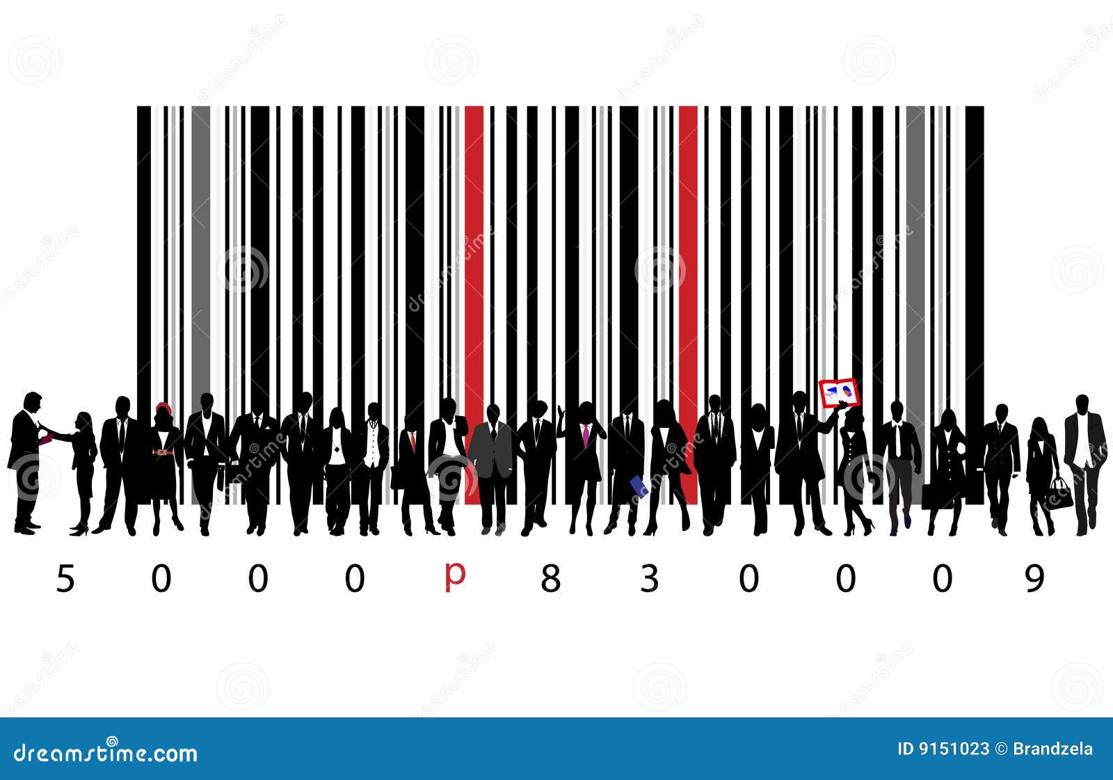 Biz people and bar code stock vector. Illustration of illustrated - 9151023
