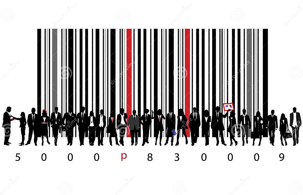 Biz people and bar code stock vector. Illustration of illustrated - 9151023