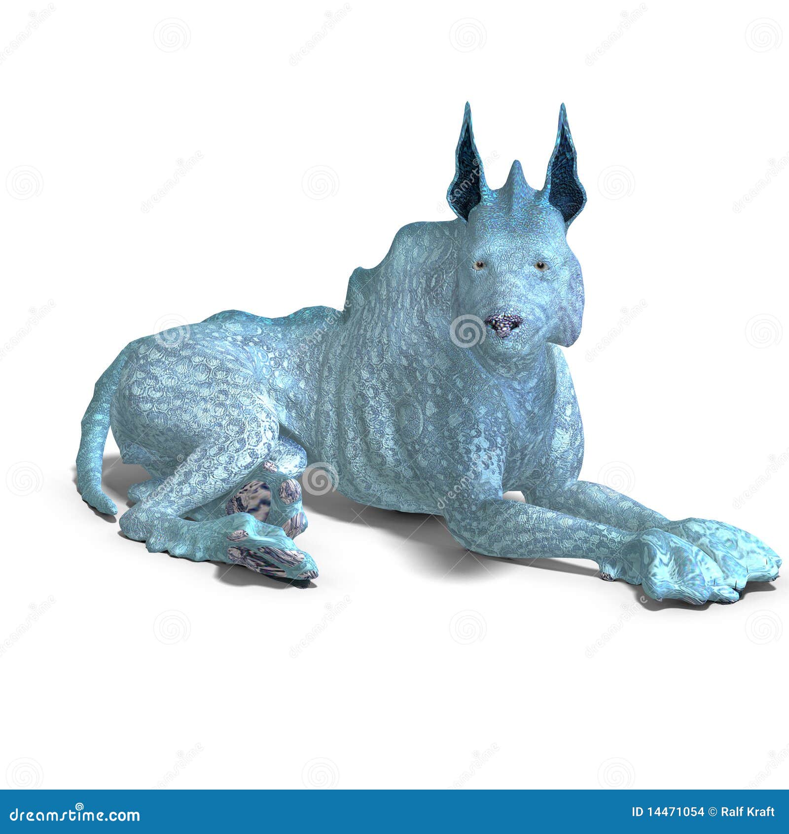 Bizarre Alien Dog.3D Rendering with Clipping Path Stock Illustration ...