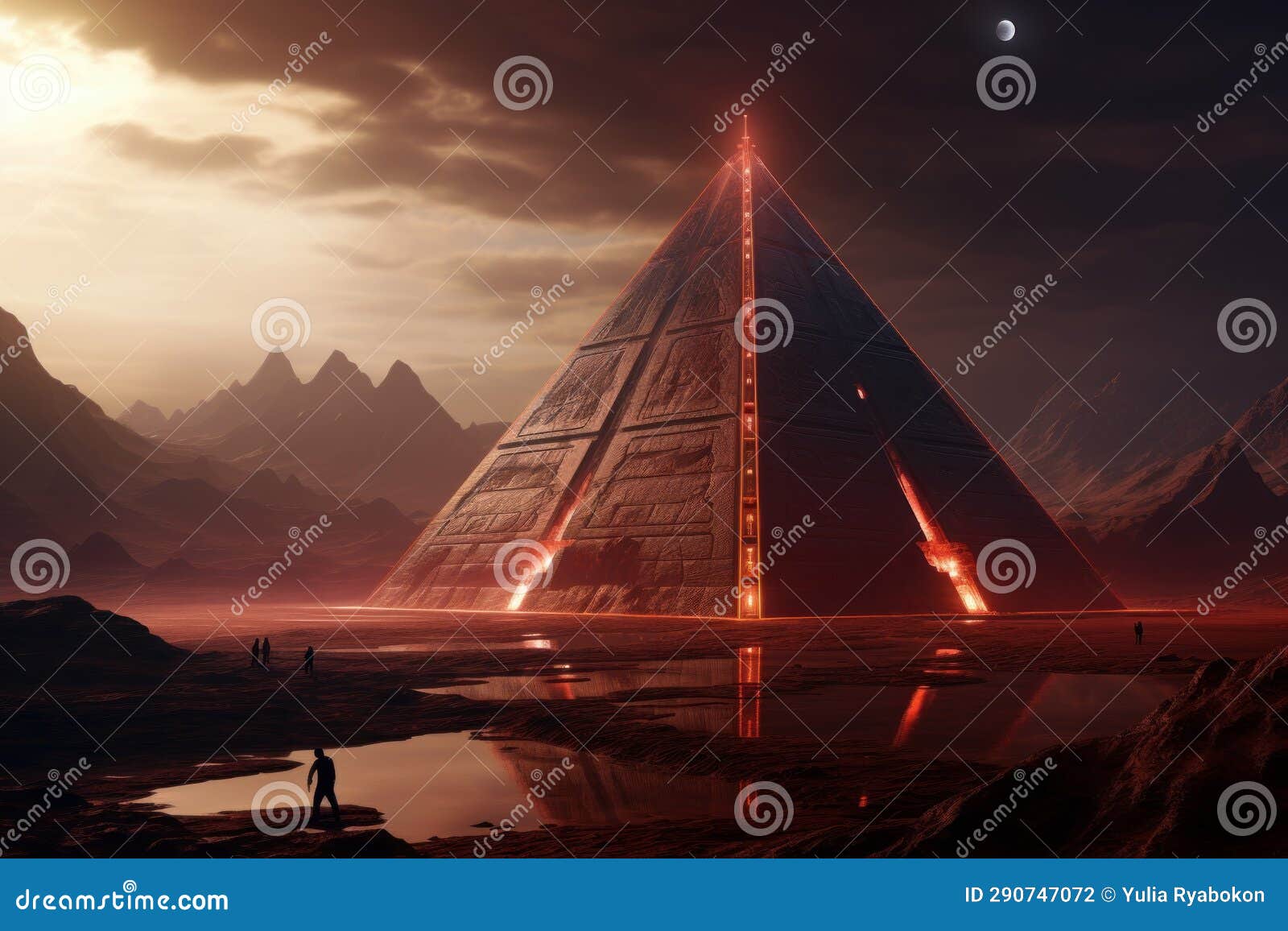 Bizarre Alien Stone Pyramid. Generate Ai Stock Photo - Image of ...