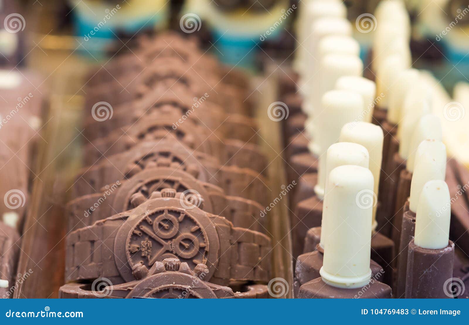 Bizarre Chocolate Objects. Chocolate Formed in Wrist Watch Editorial ...