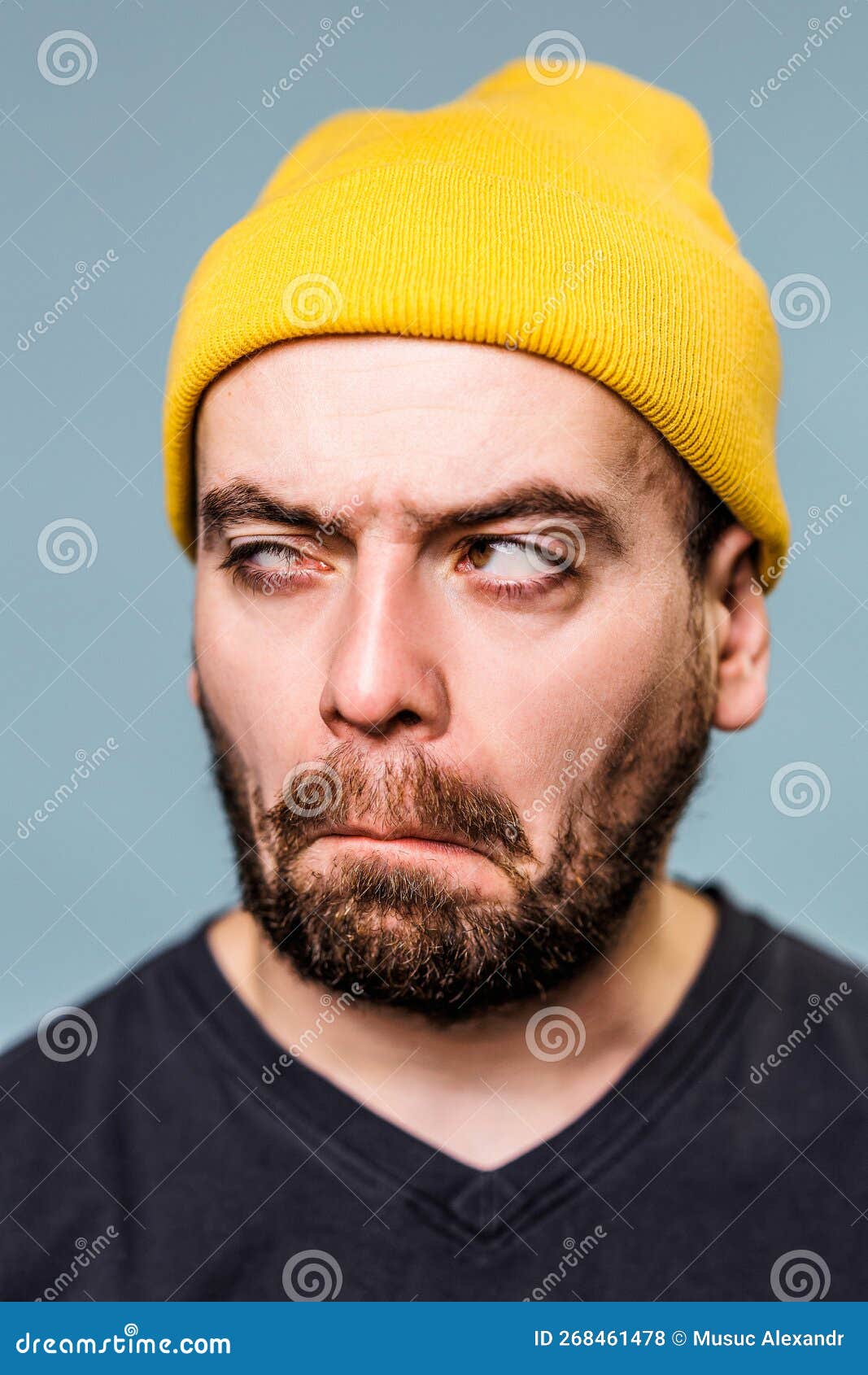 Bizarre Faces a Studio Shot of a Group of Amusing People, Vertical Shot ...