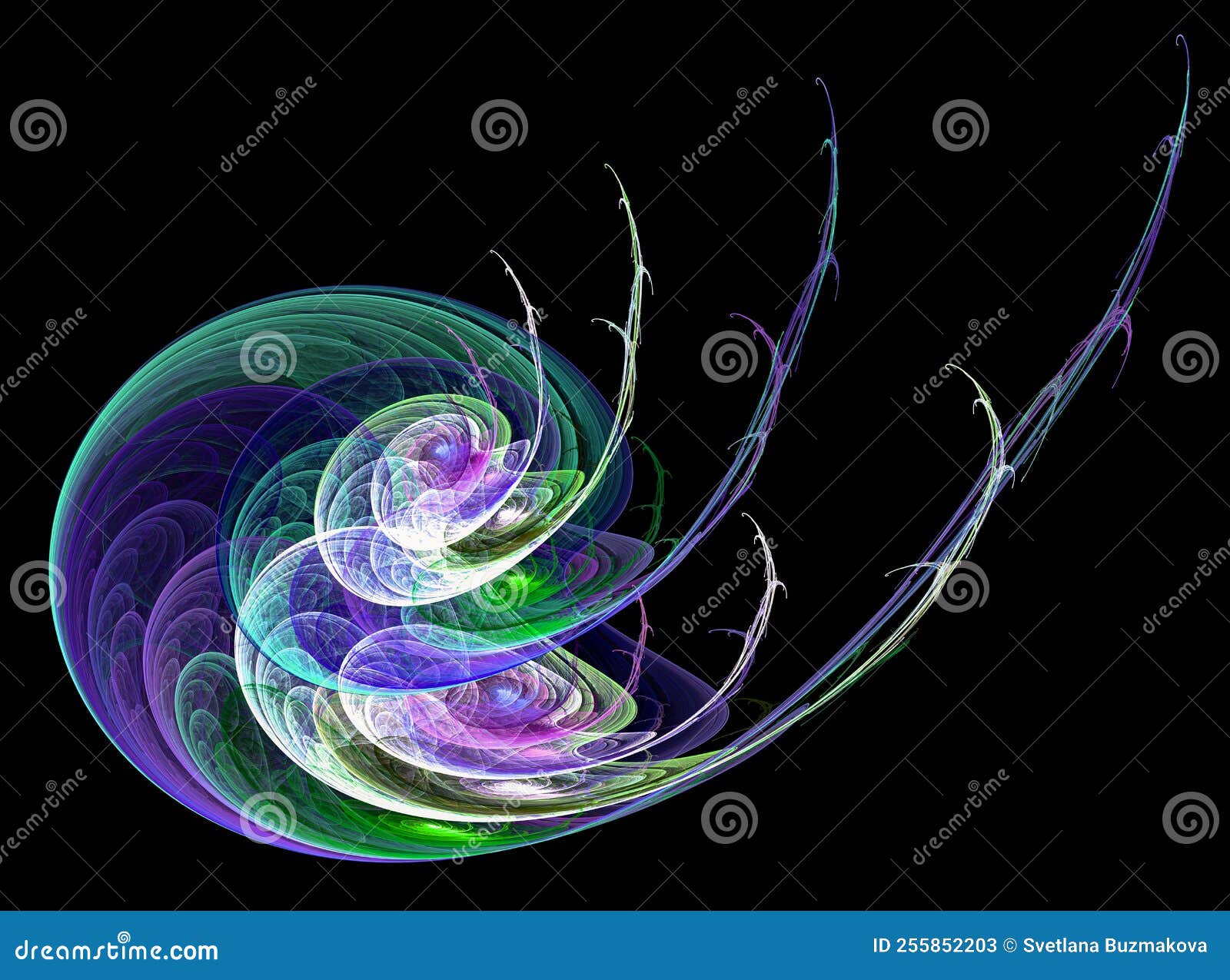 A Bizarre Fantasy Creature Composed of Green and Purple Rounded ...