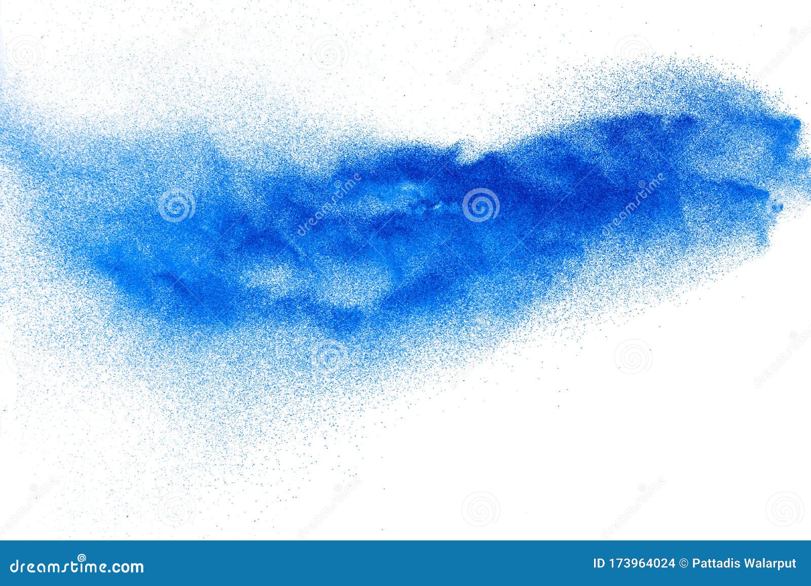 Bizarre Forms of Blue Powder Explosion Cloud on White Background ...