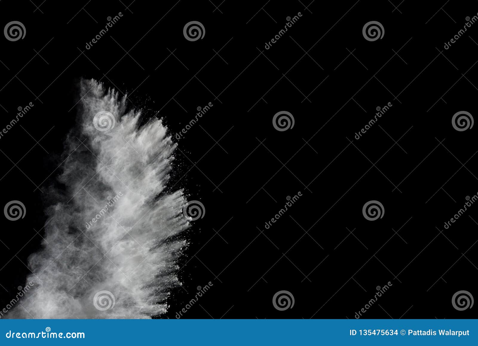 White Dust Particles Splashing on Black Background. Stock Photo - Image ...