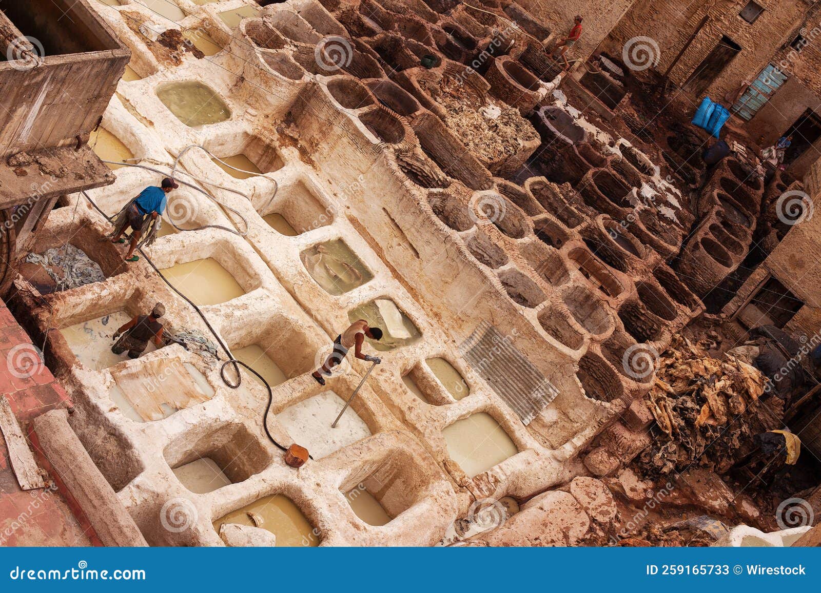 Bizarre Medieval Tannery in Fez, Morocco. Editorial Stock Photo - Image ...