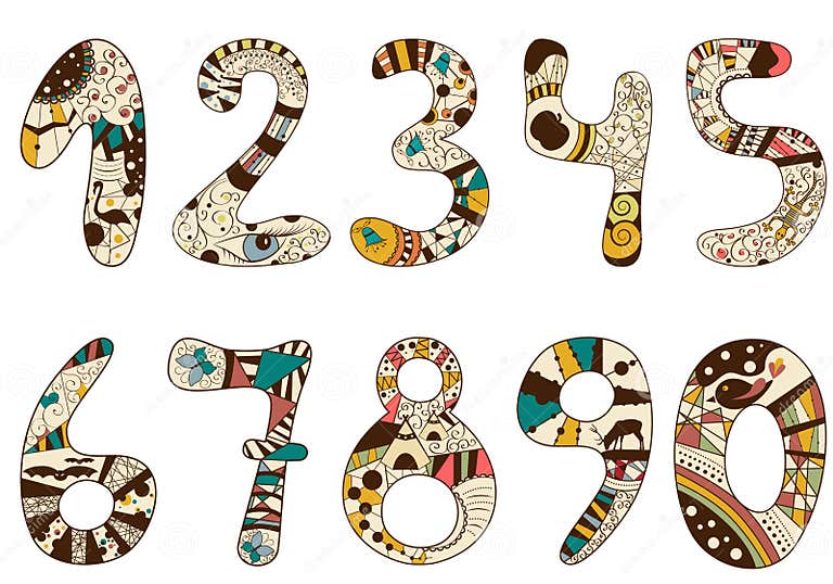 Bizarre number set stock vector. Illustration of creative - 20449667