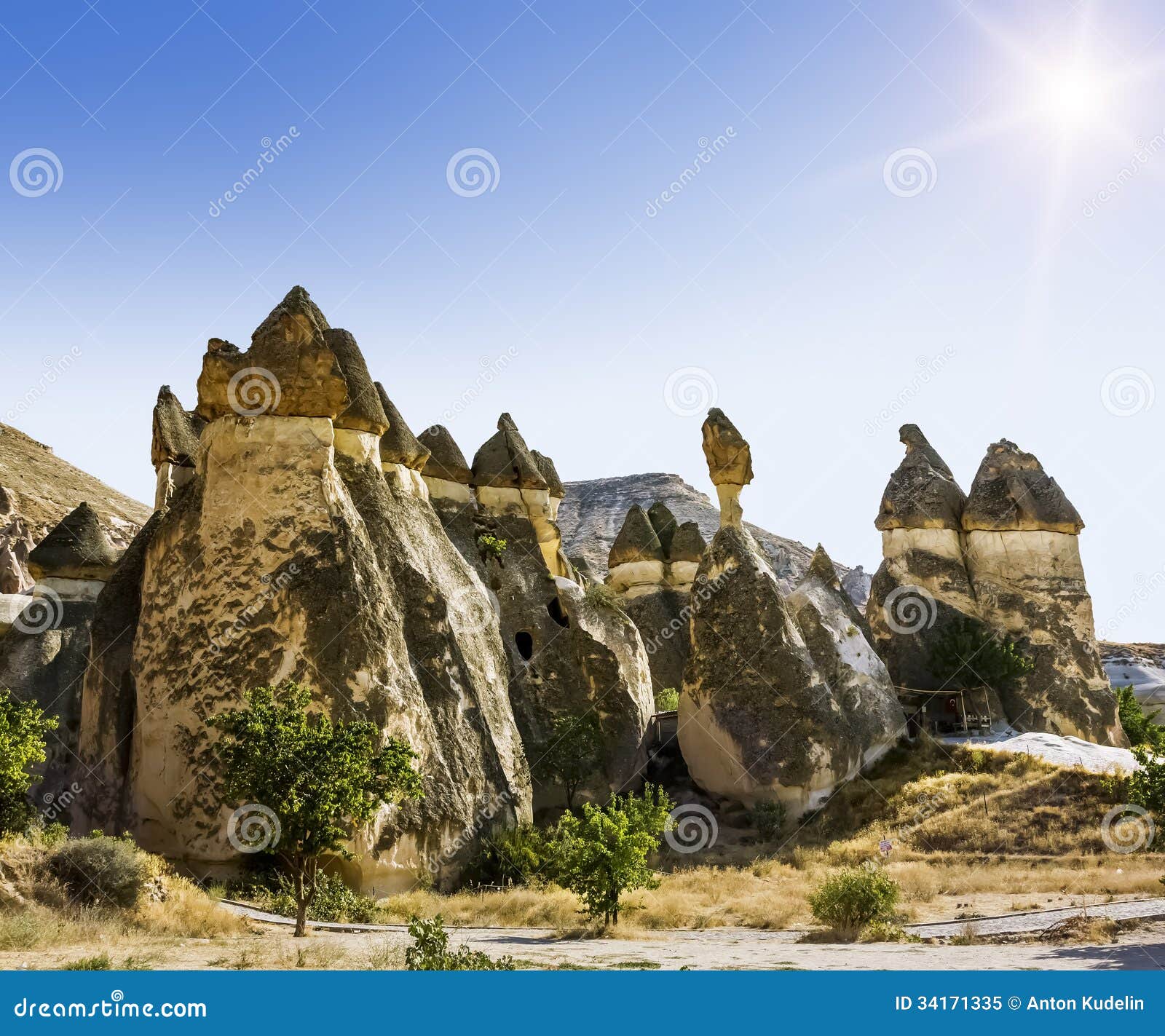 Bizarre Rock Formations of Volcanic Tuff in Cappadocia Stock Image ...