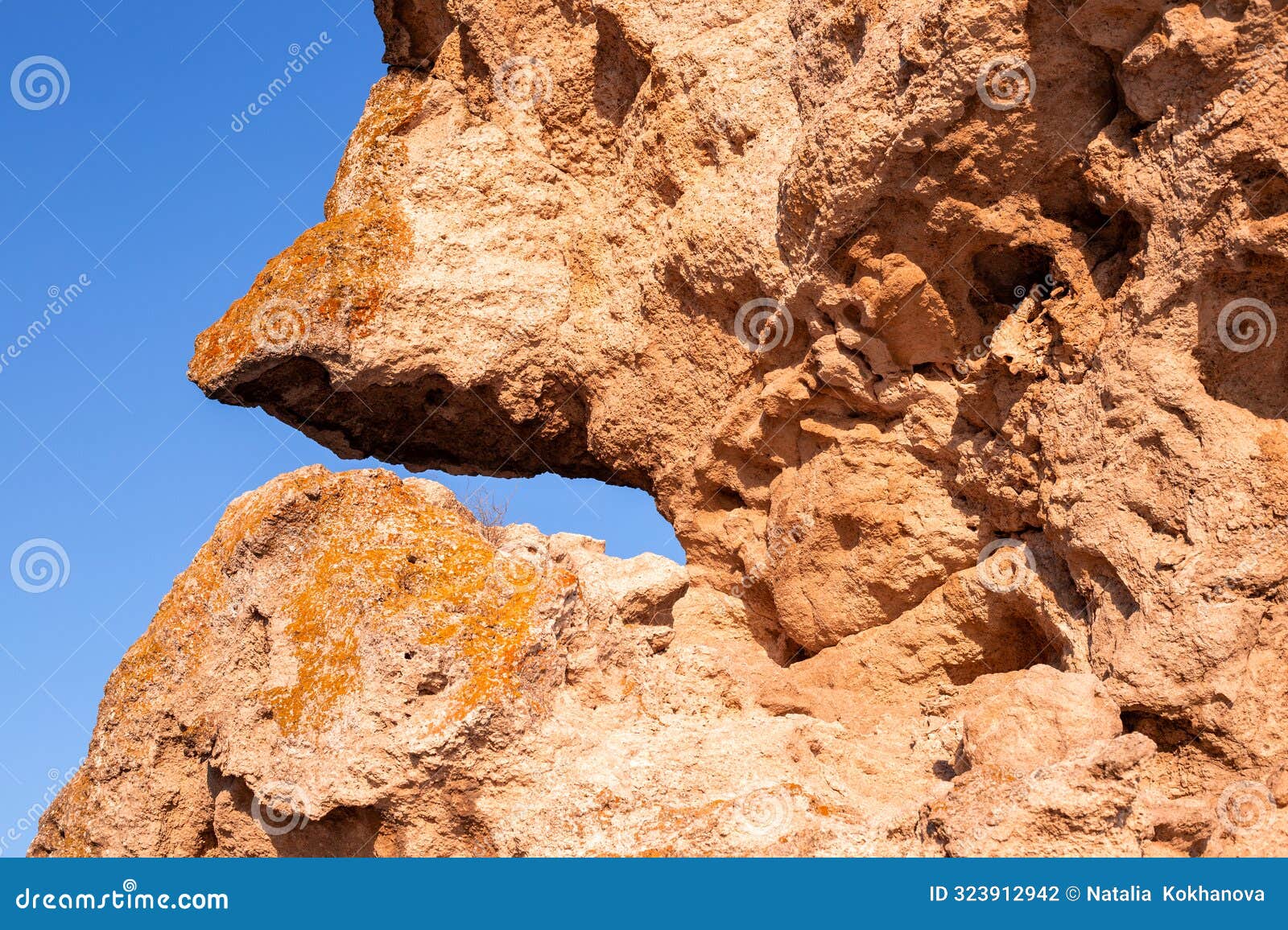 Bizarre Rocks and Blue Sky. Stone Background, Natural Sand Stones Stock ...