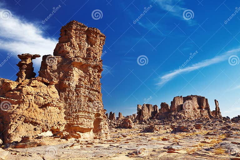 Bizarre Sandstone Cliffs in Sahara Desert Stock Image - Image of cliff ...