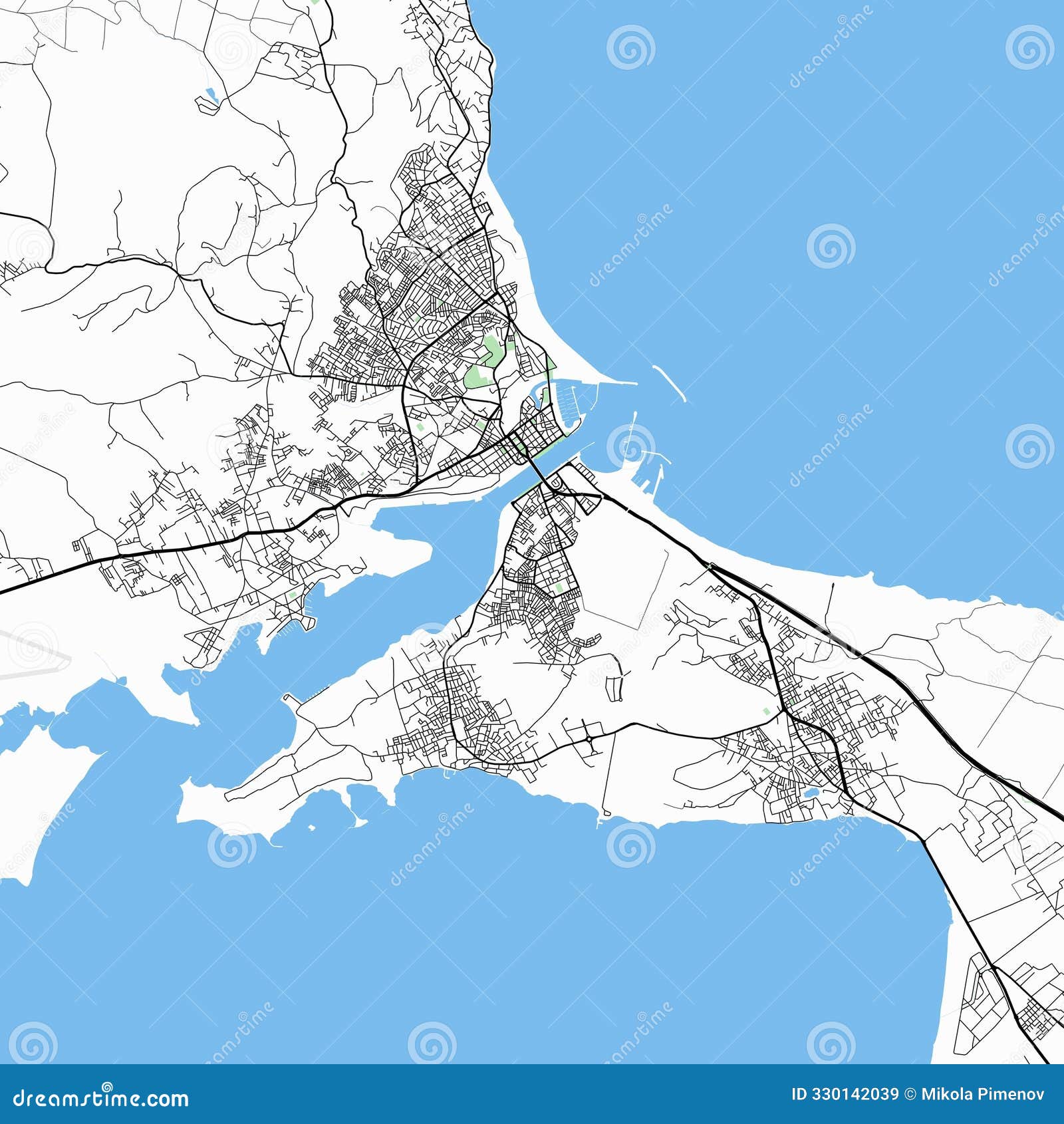 Bizerte city map. stock illustration. Illustration of brand - 330142039