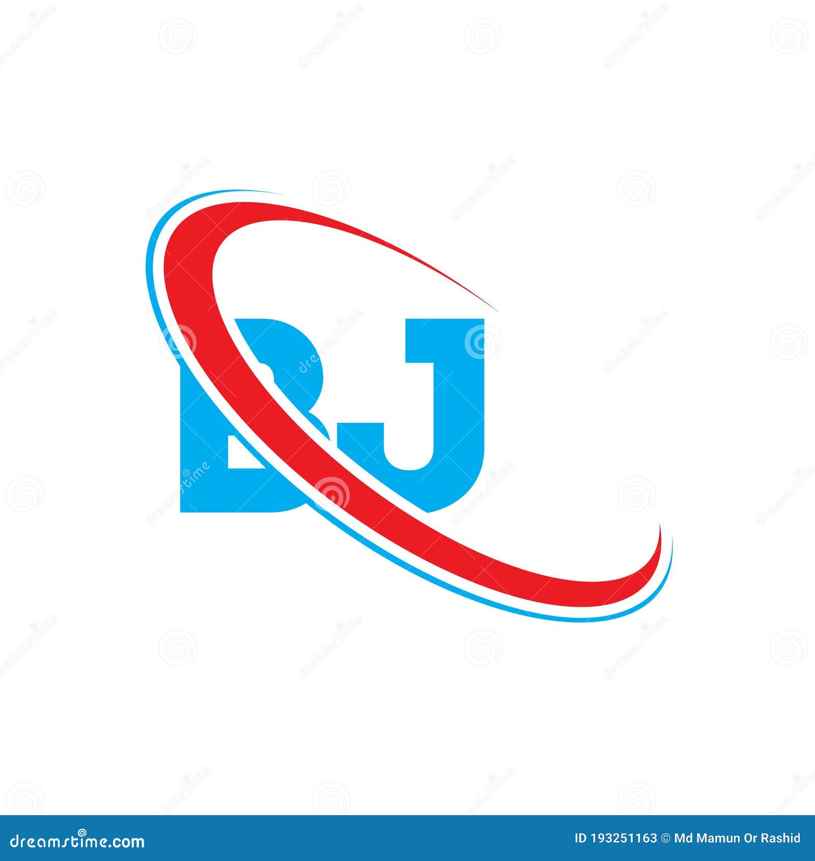 BJ B J Letter Logo Design. Initial Letter BJ Linked Circle Upercase ...