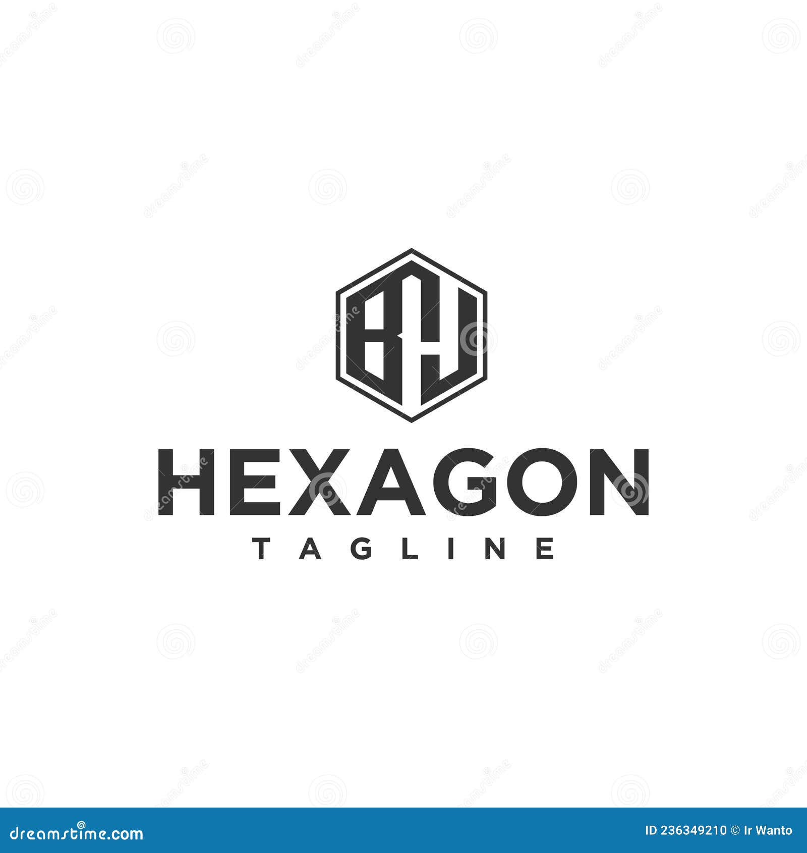 Bj Bh Hexagon Logo-Design-Inspiration Vektor Abbildung - Illustration ...