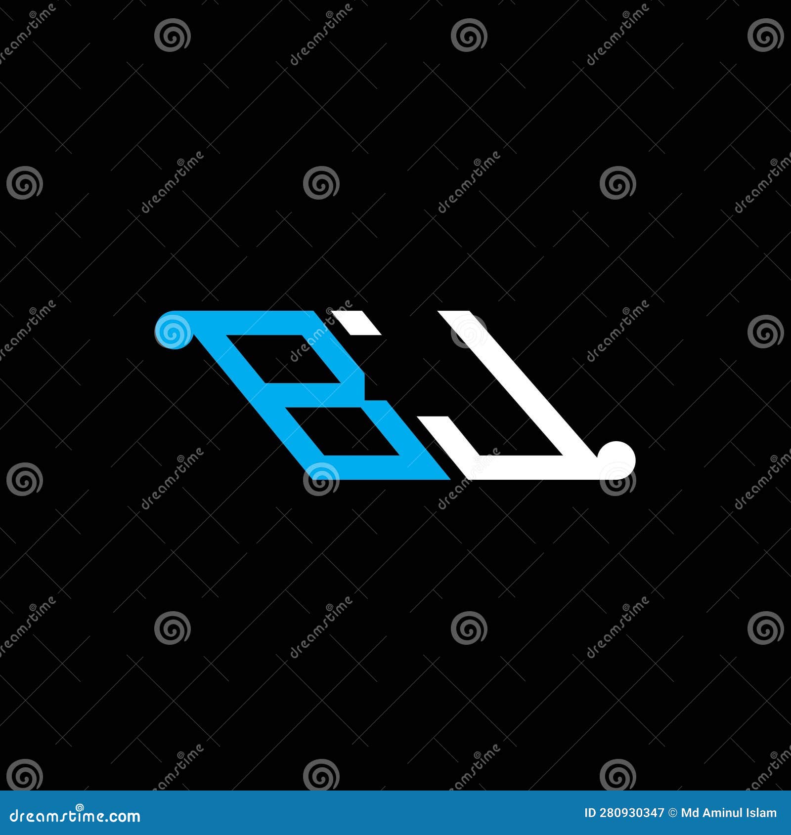 BJ Letter Logo Creative Design with Vector Stock Vector - Illustration ...
