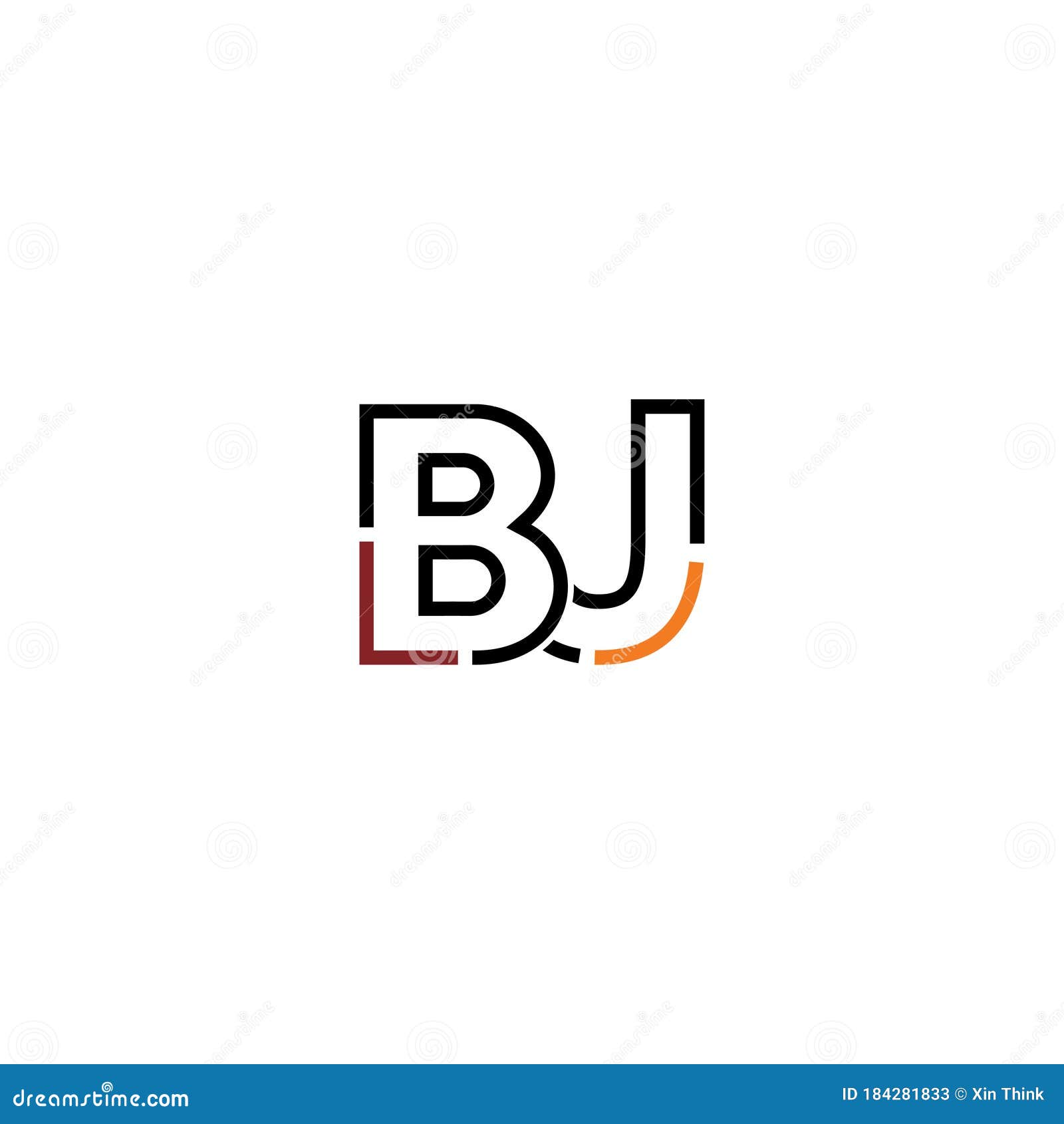 BJ Letter Logo Icon Design Template Elements Stock Vector ...