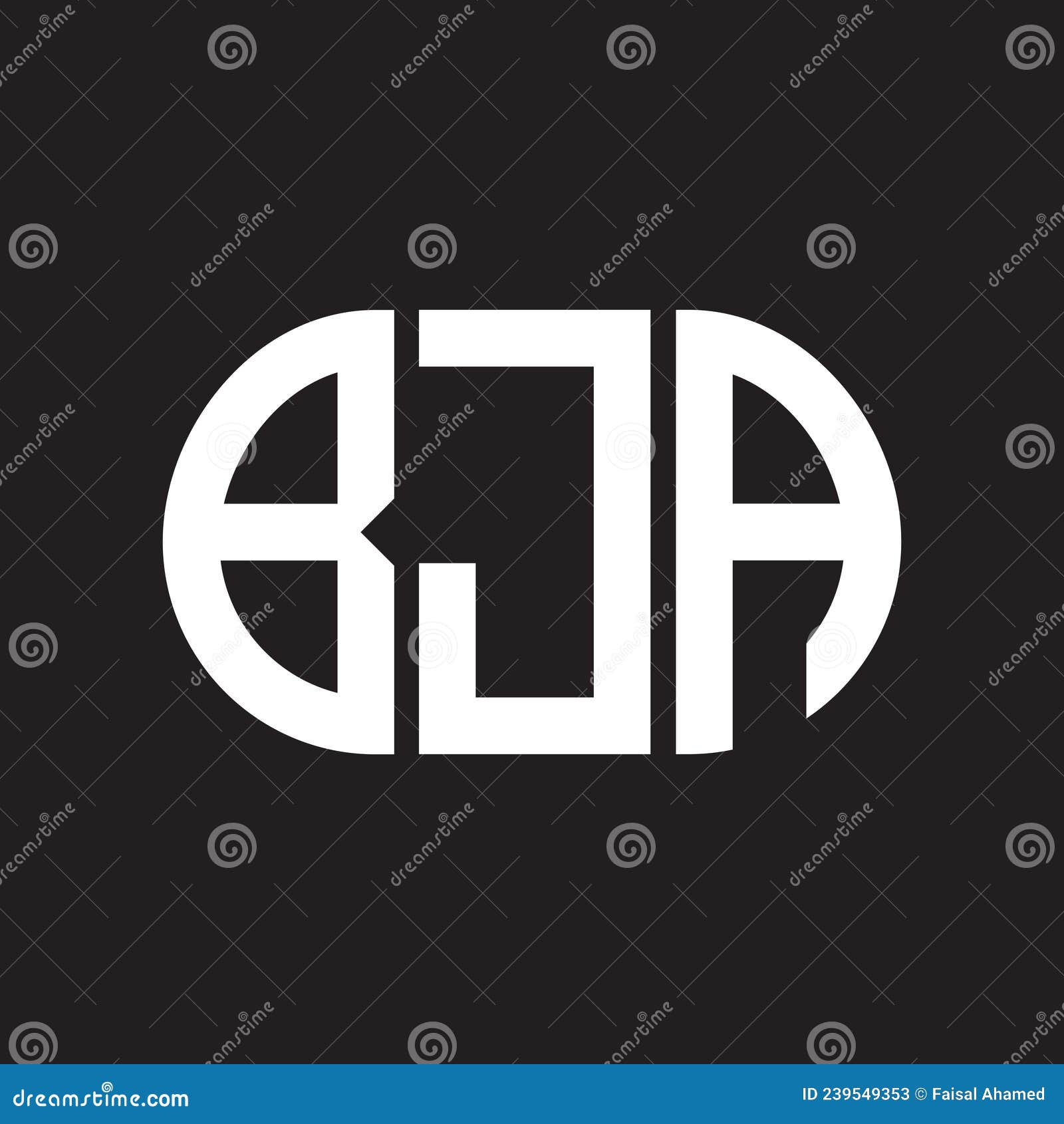 BJA Letter Logo Design on Black Background. BJA Stock Vector ...