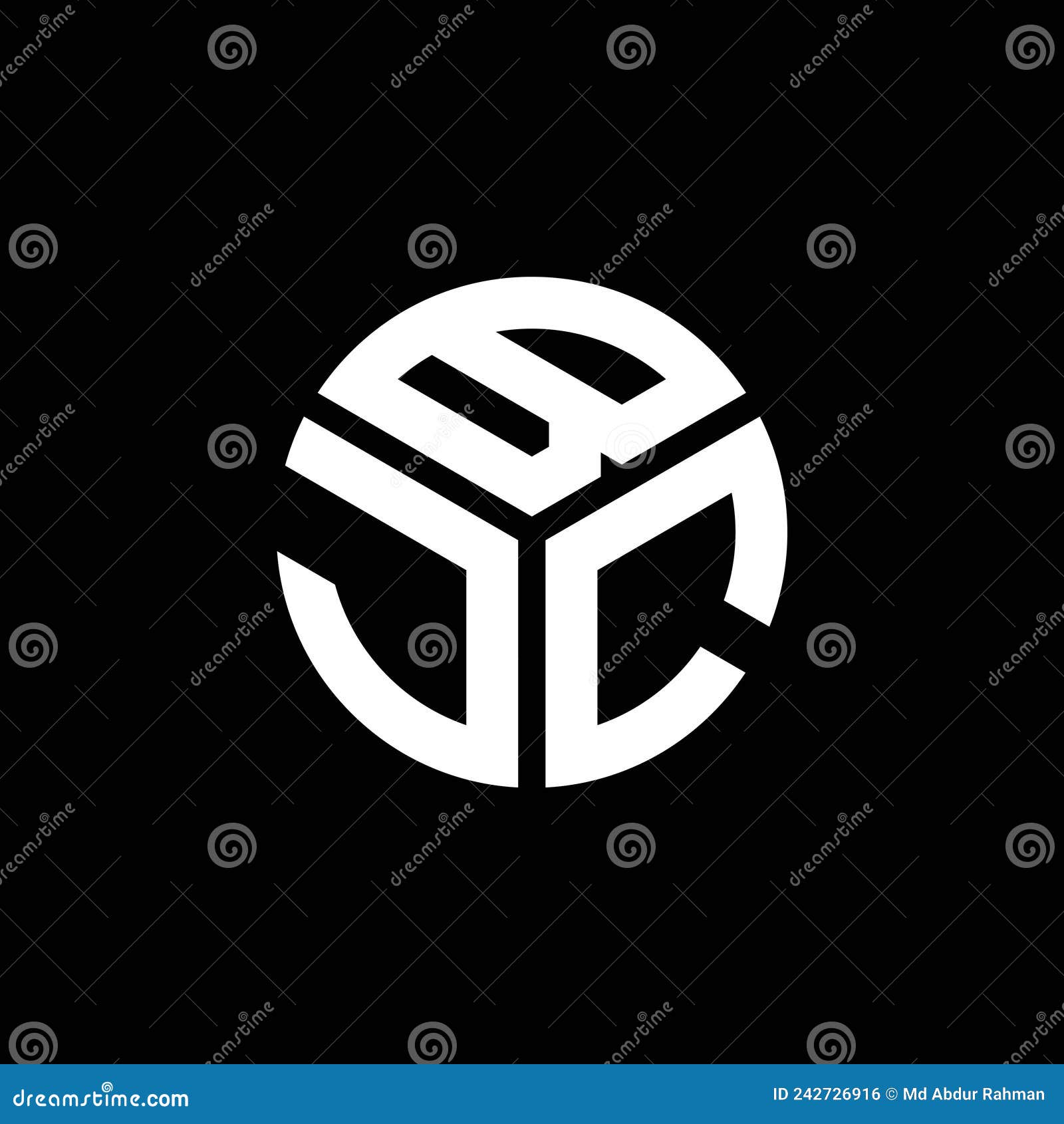 BJC Letter Logo Design on Black Background. BJC Creative Initials ...