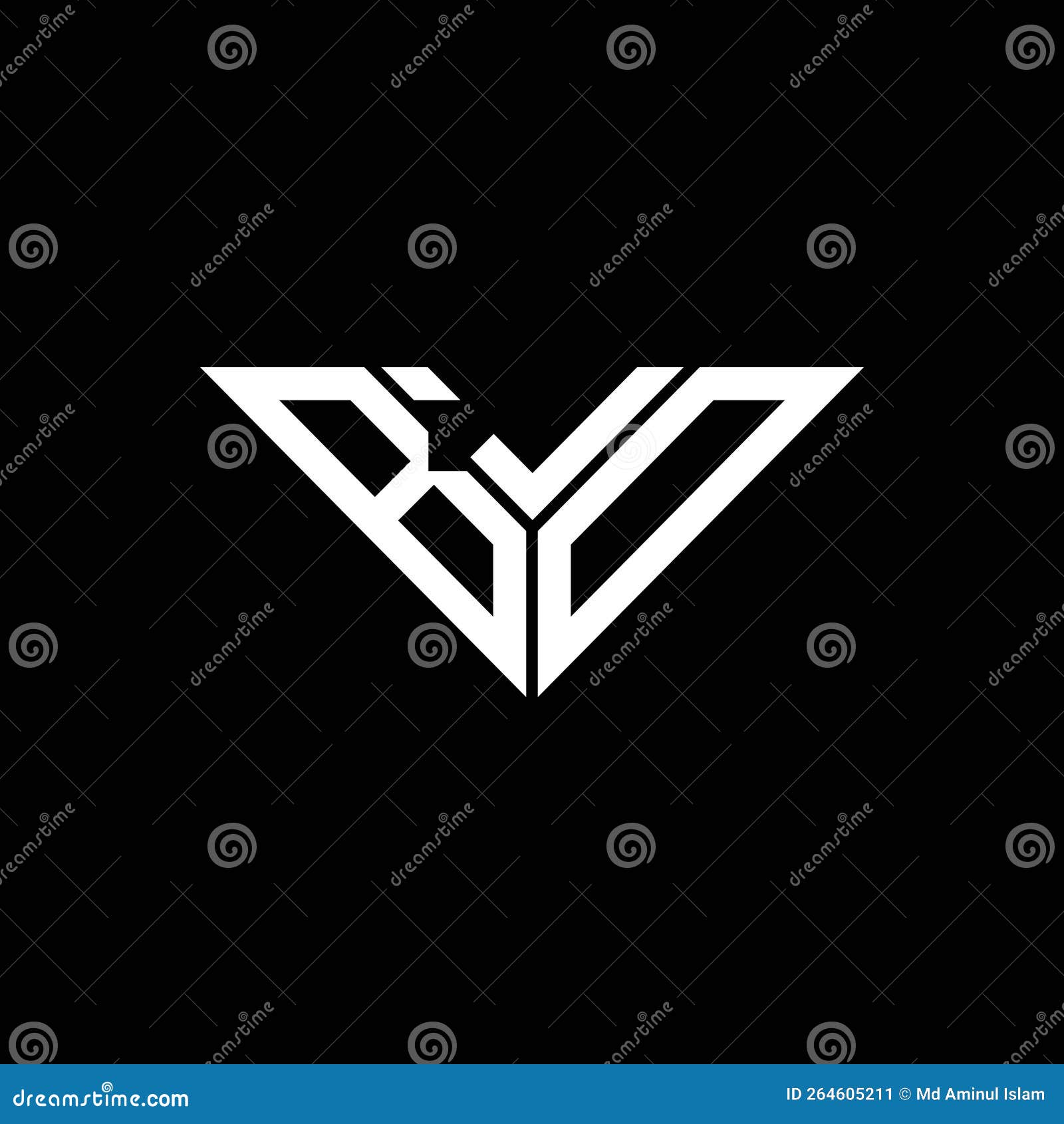 BJD Letter Logo Creative Design with Vector Graphic, Stock Vector ...