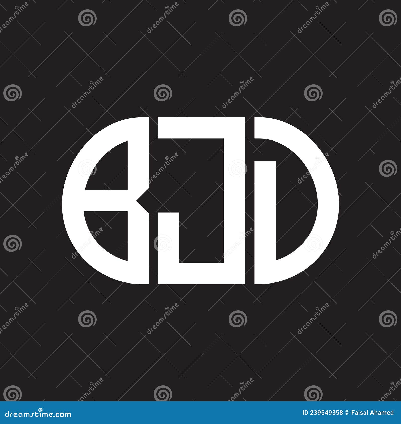 BJD Letter Logo Design on Black Background. BJD Stock Vector ...