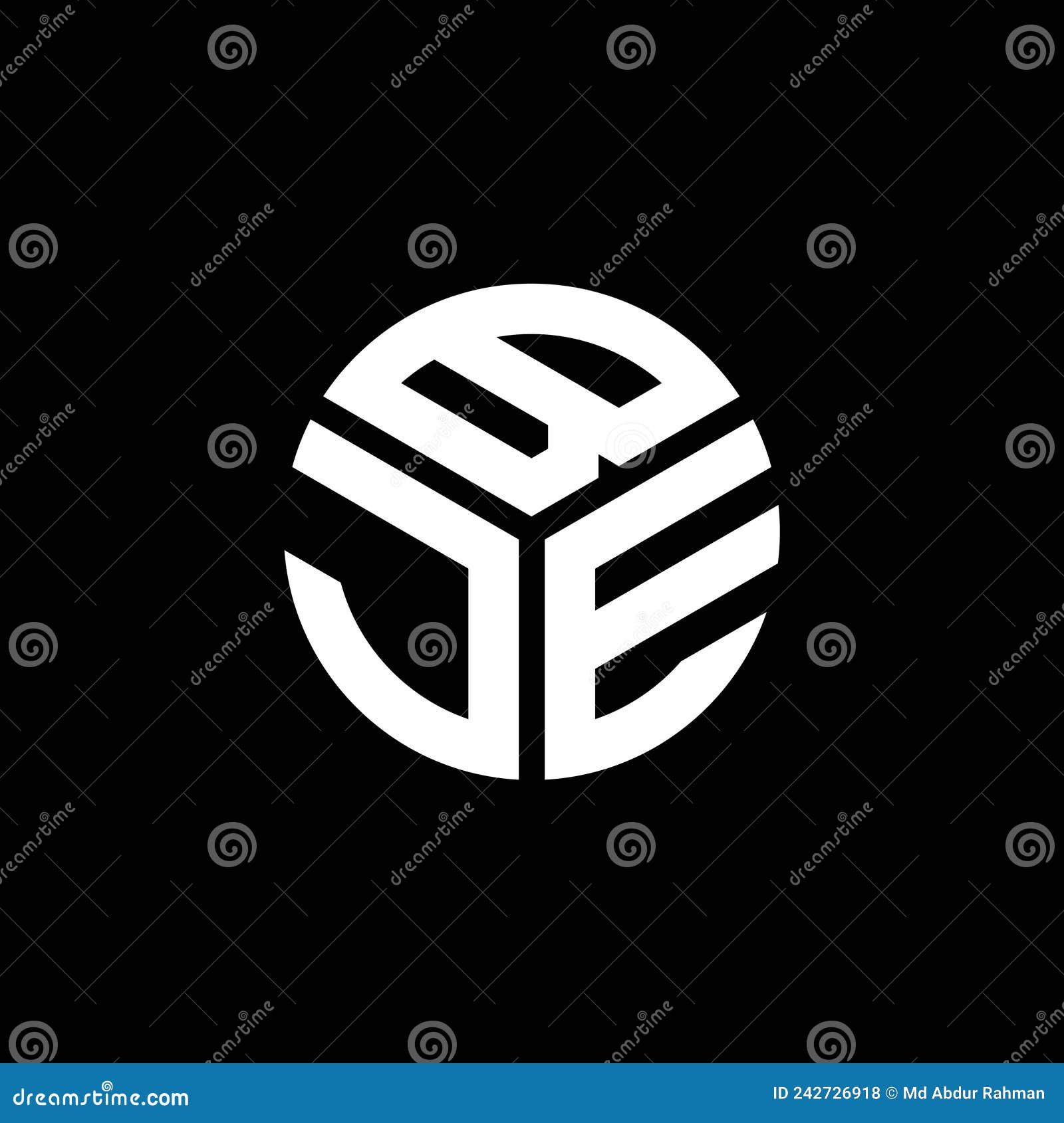 BJE Letter Logo Design on Black Background. BJE Creative Initials ...