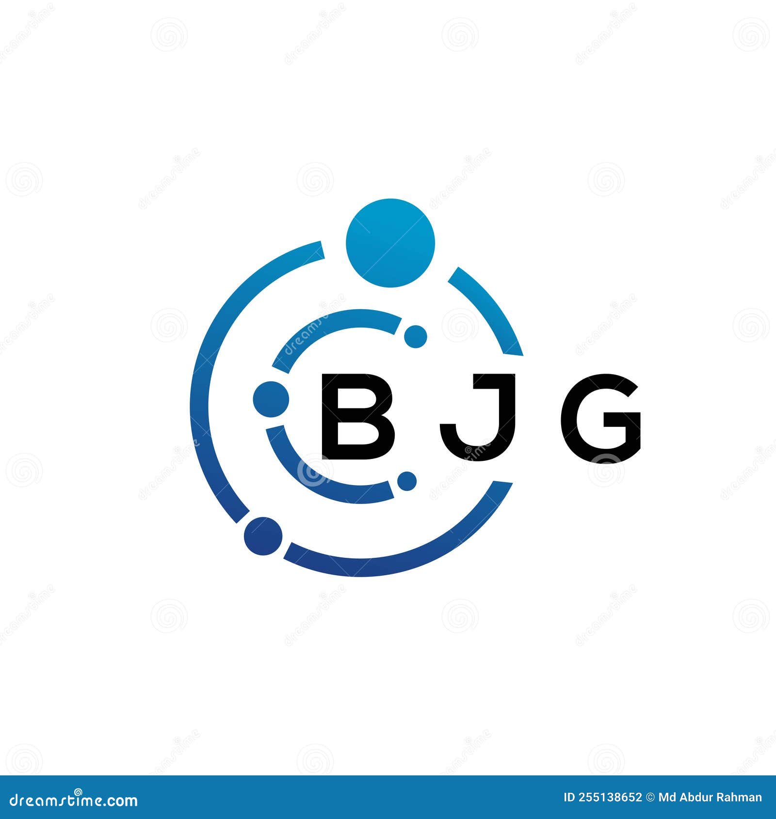 BJG Letter Logo Design on White Background. BJG Creative Initials ...