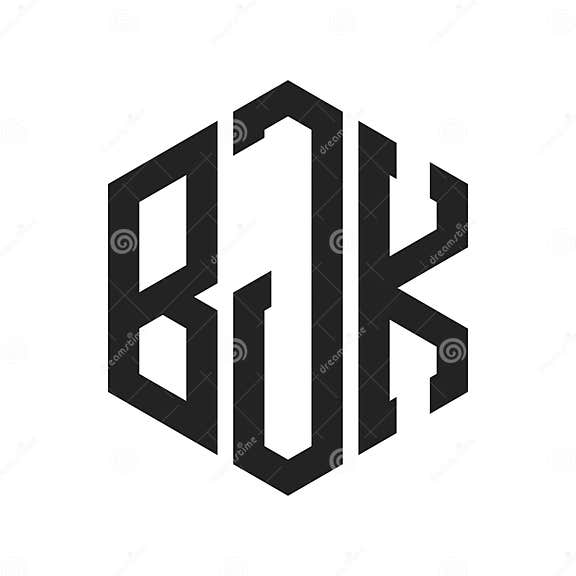 BJK Logo Design. Initial Letter BJK Monogram Logo Using Hexagon Shape ...