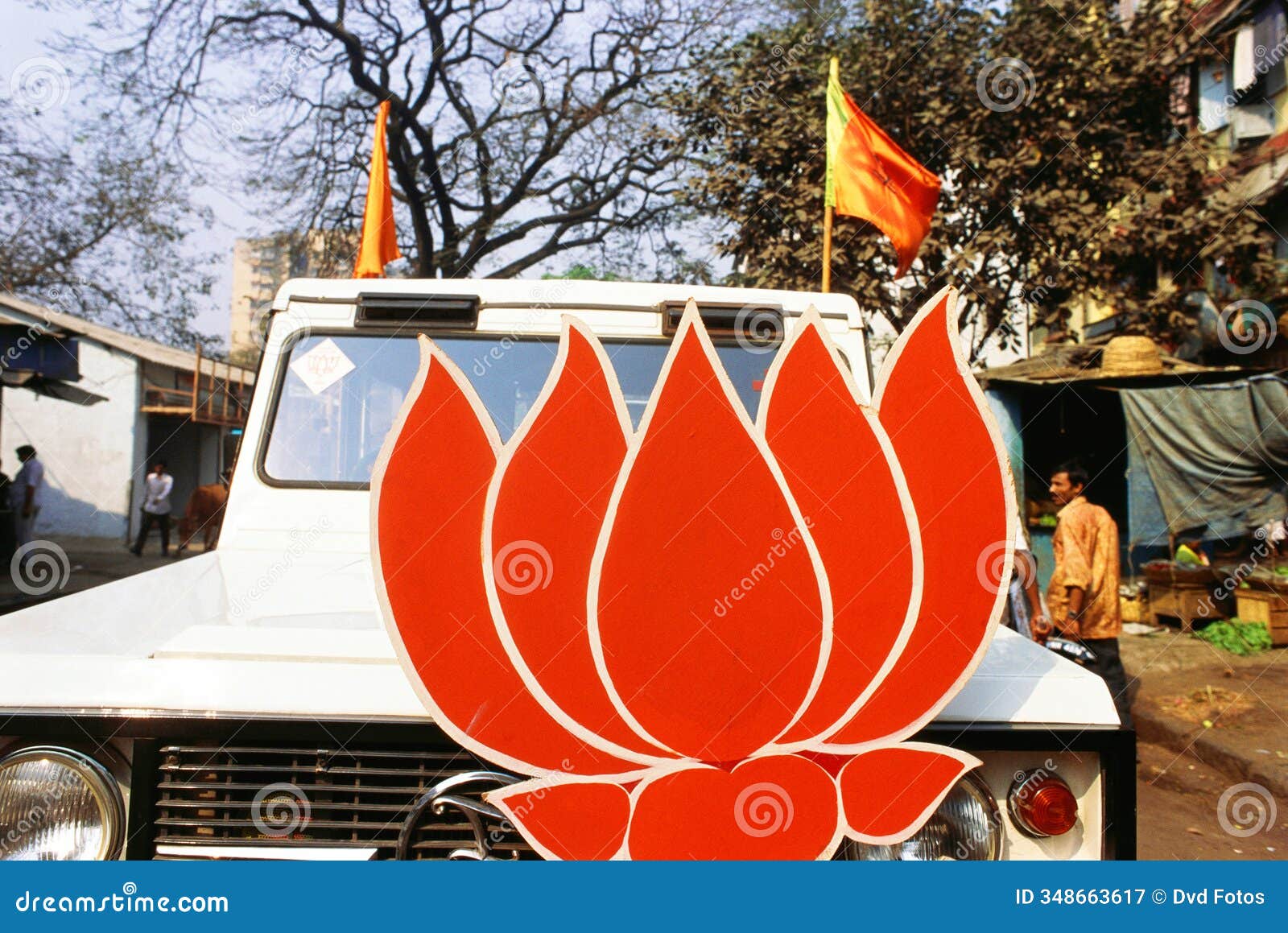 BJP Election Lotus Symbol India Editorial Photography - Image of flag ...