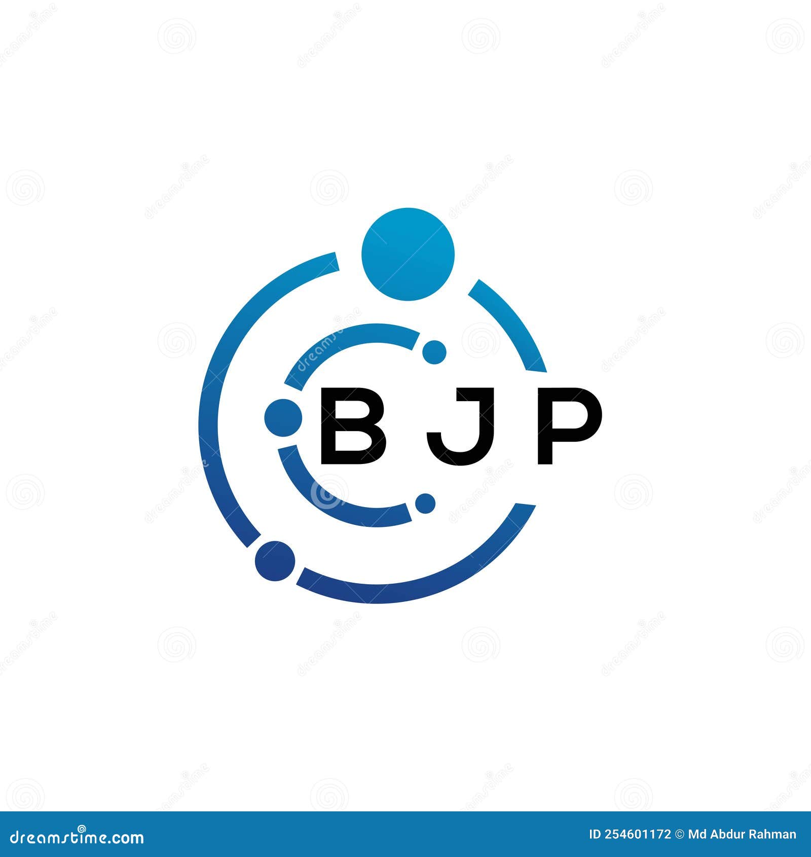 BJP Letter Logo Design on White Background. BJP Creative Initials ...