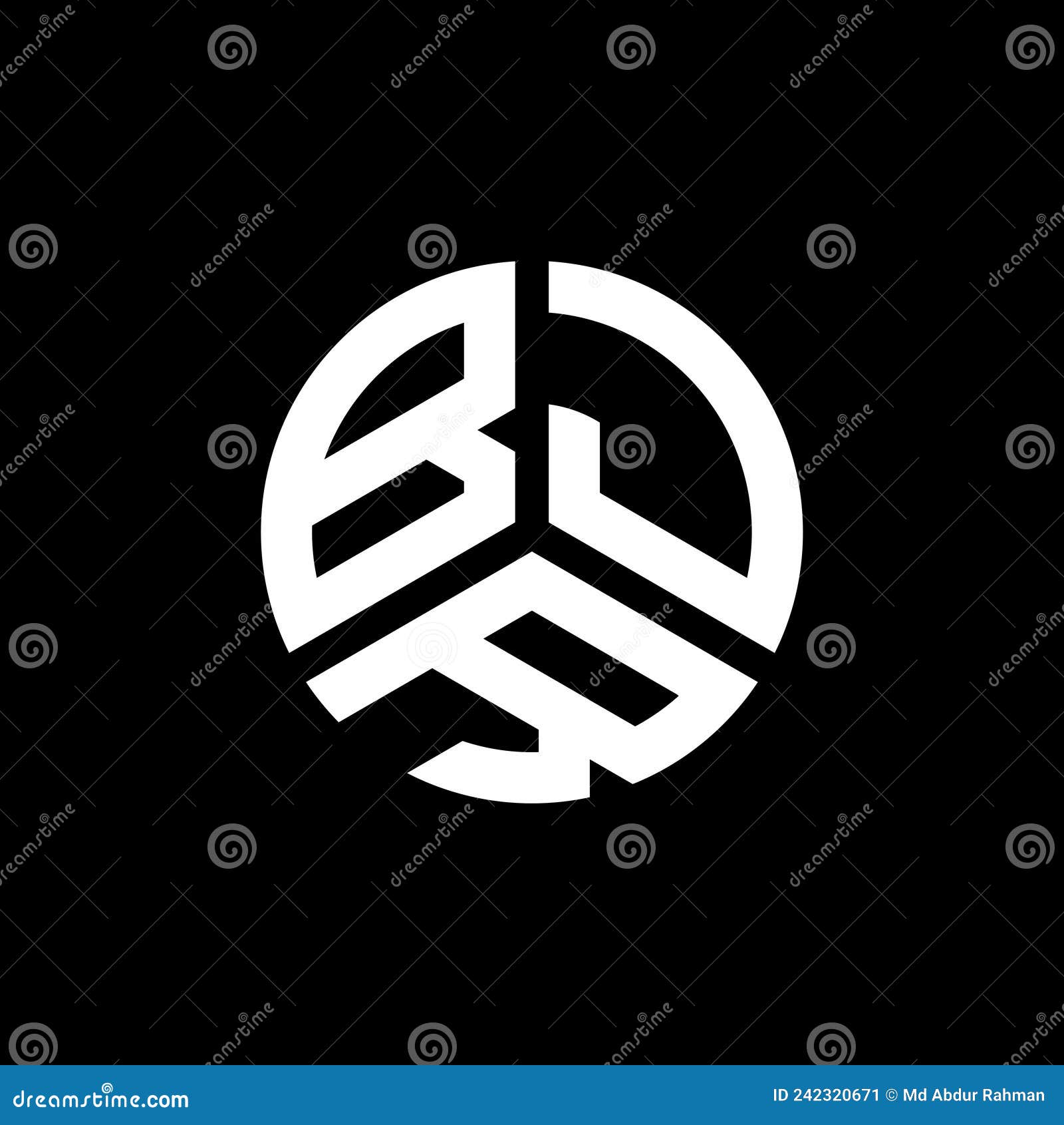 BJR Letter Logo Design on White Background. BJR Creative Initials ...