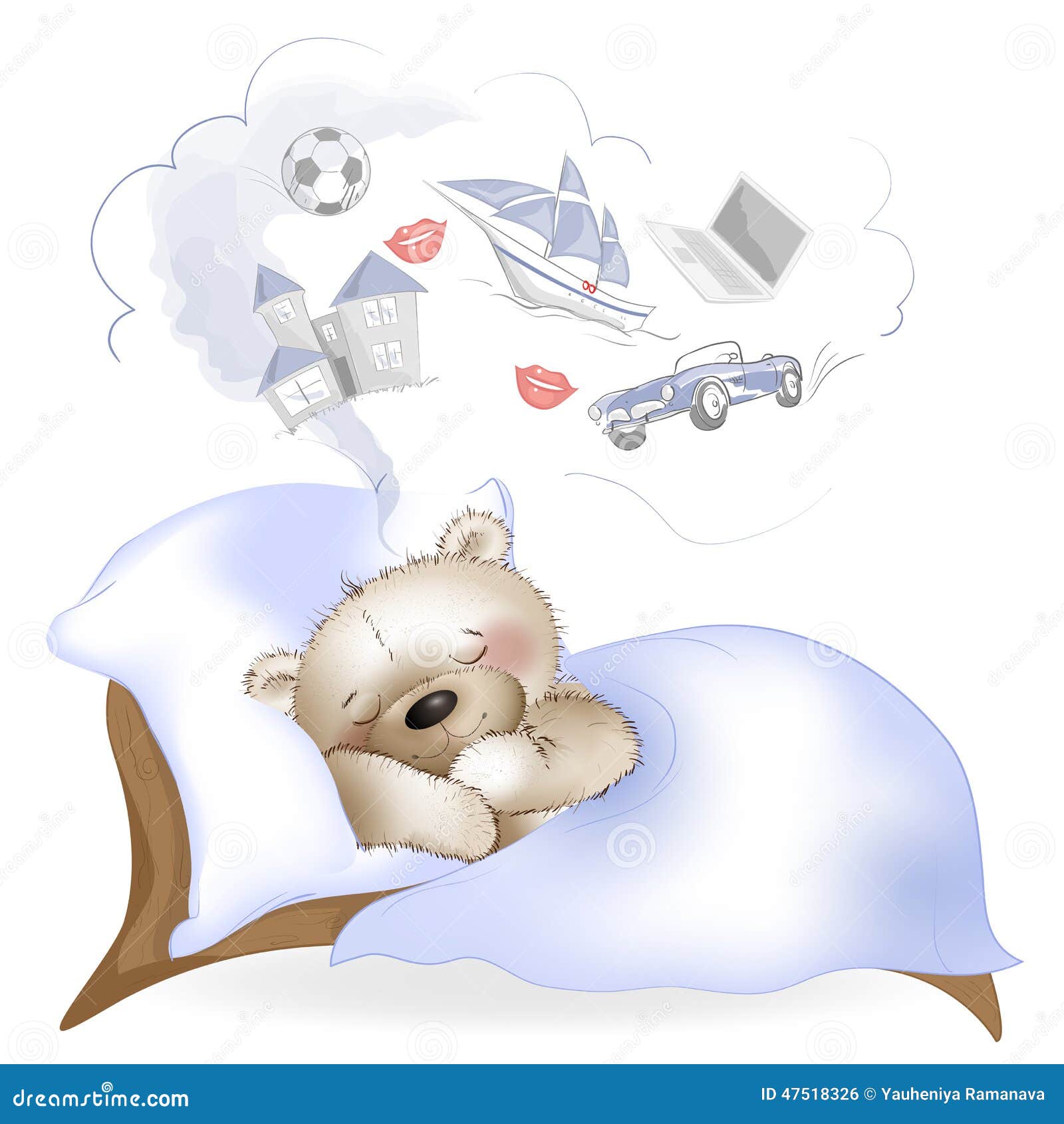 Björnen Sover Och Drömmer Om Gåvorna Vektor Illustrationer - Bild: 47518326