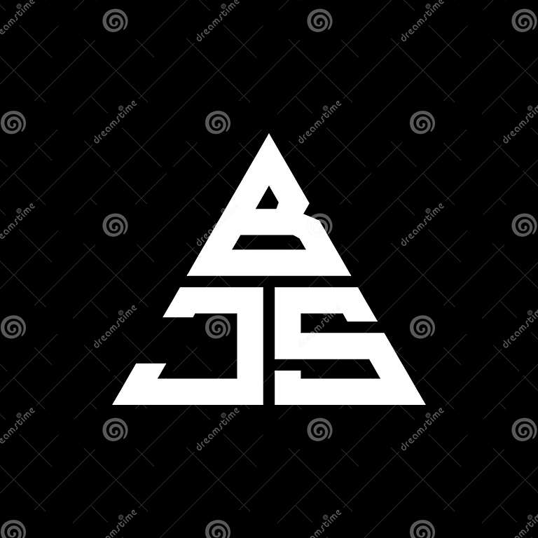 BJS Triangle Letter Logo Design with Triangle Shape. BJS Triangle Logo ...