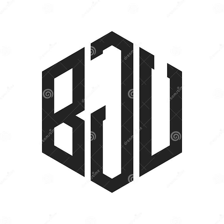 BJU Logo Design. Initial Letter BJU Monogram Logo Using Hexagon Shape ...