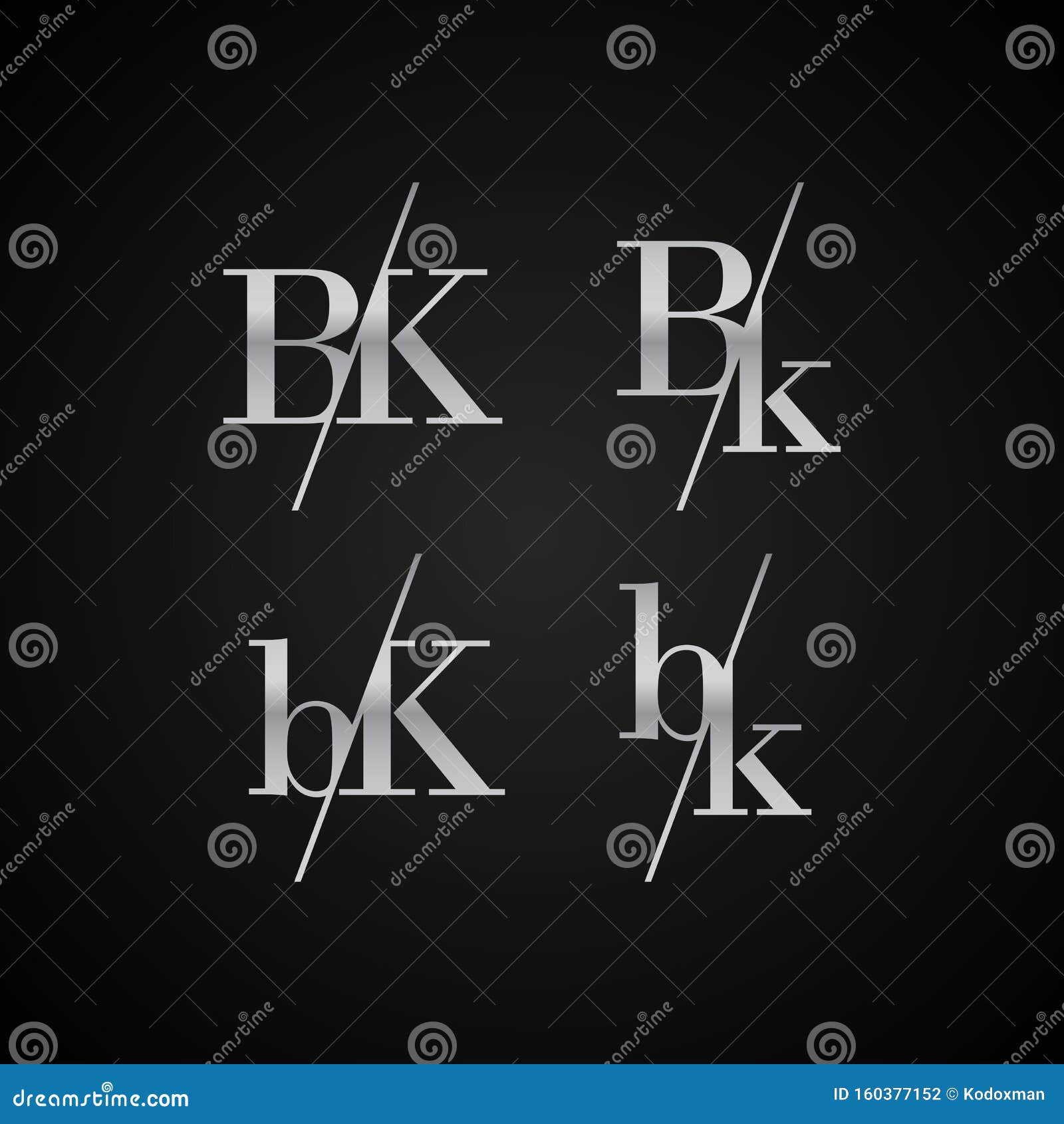 BK Initial Letter Elegant Symbol Template Vector Stock Vector ...