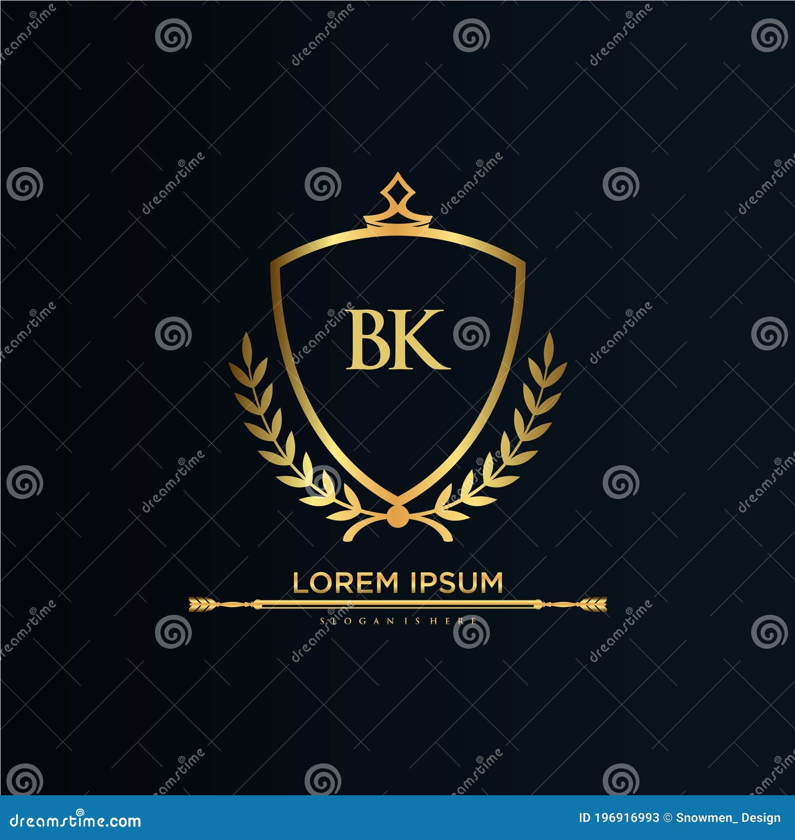 BK Letter Initial with Royal Template.elegant with Crown Logo Vector ...