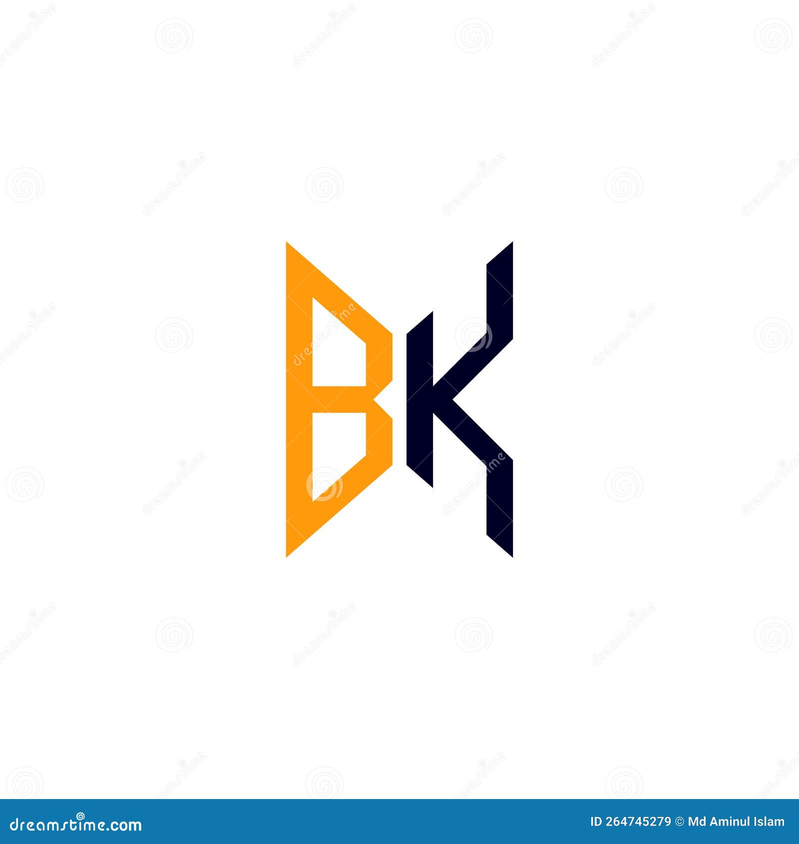 BK Letter Logo Creative Design with Vector Graphic, Stock Illustration ...