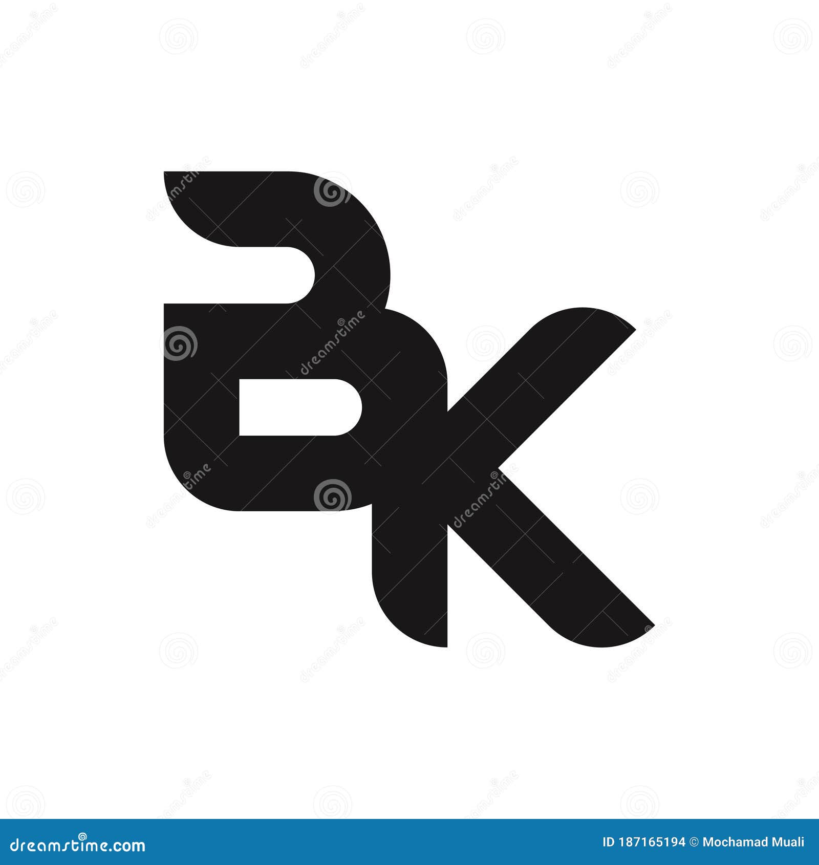 BK Letter Logo Design with Simple Style Stock Vector - Illustration of ...