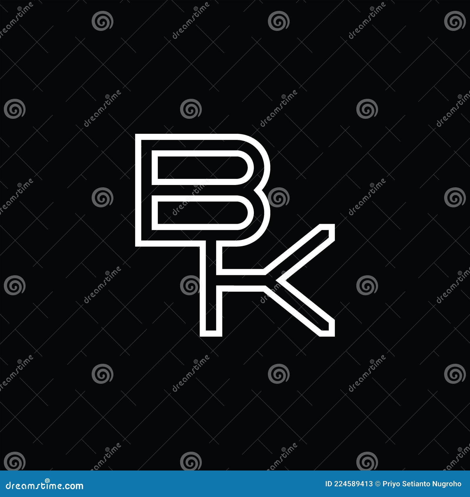 BK Logo Monogram with Line Style Design Template Stock Vector ...